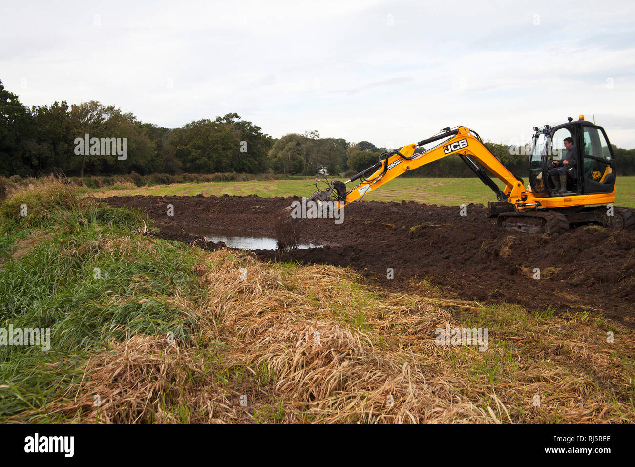 Creating slack water areas beside the River Avon Ringwood Hampshire ...