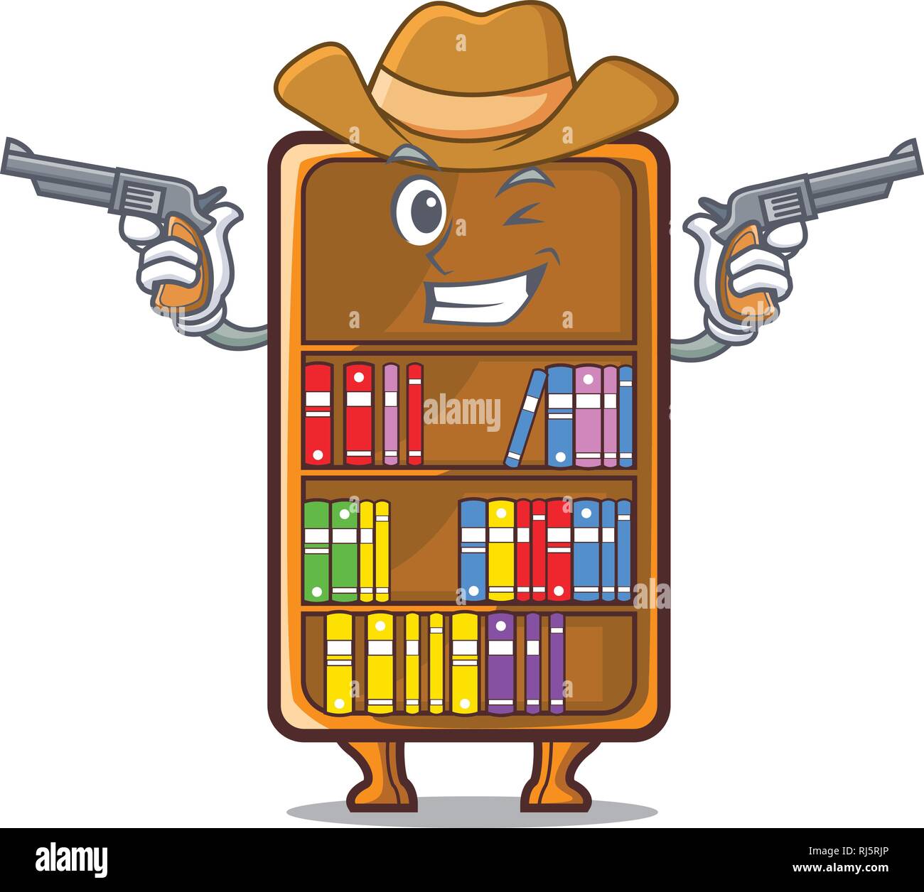 Cowboy mascot bookcase beside the study desk Stock Vector Image & Art ...