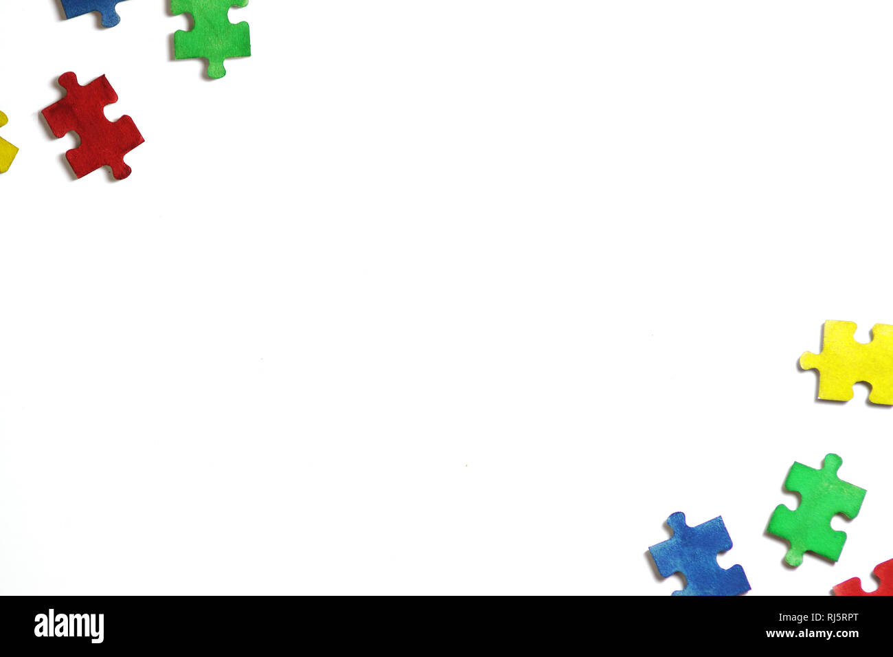 Colourful jigsaw puzzle and alphabet tiles with AUTISM word. Autism ...