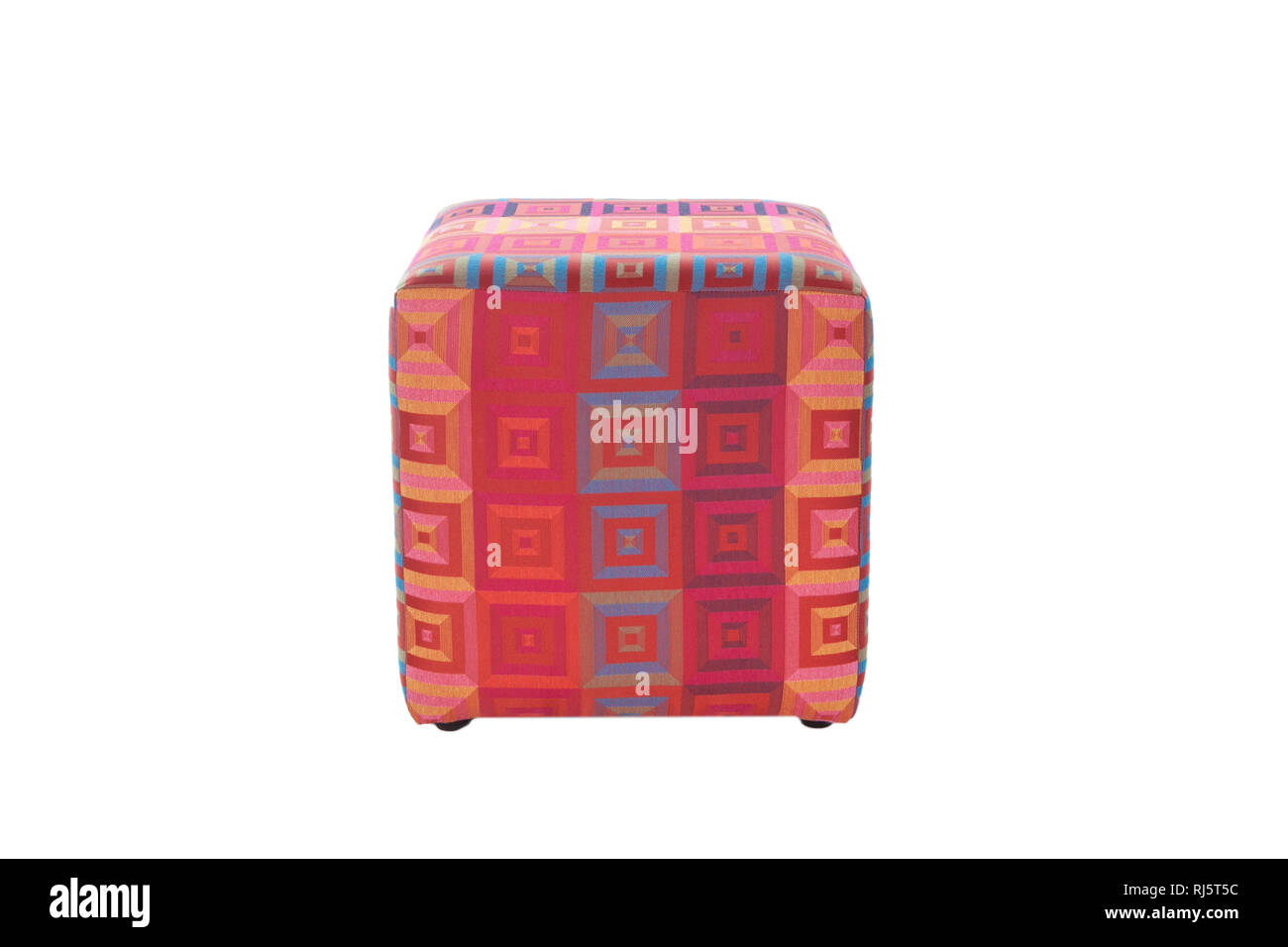 Fabric pouf color isolated on white backround with clipping path Stock ...