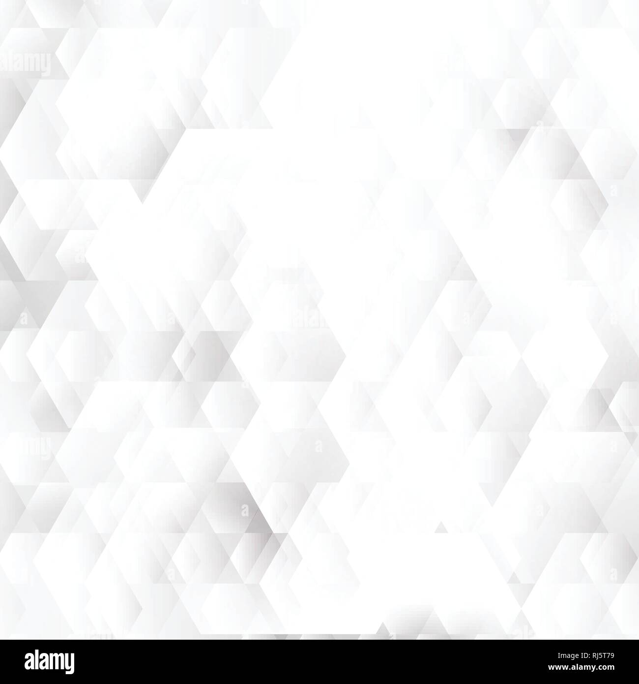 Abstract white and gray geometric hexagons shapes overlapping ...