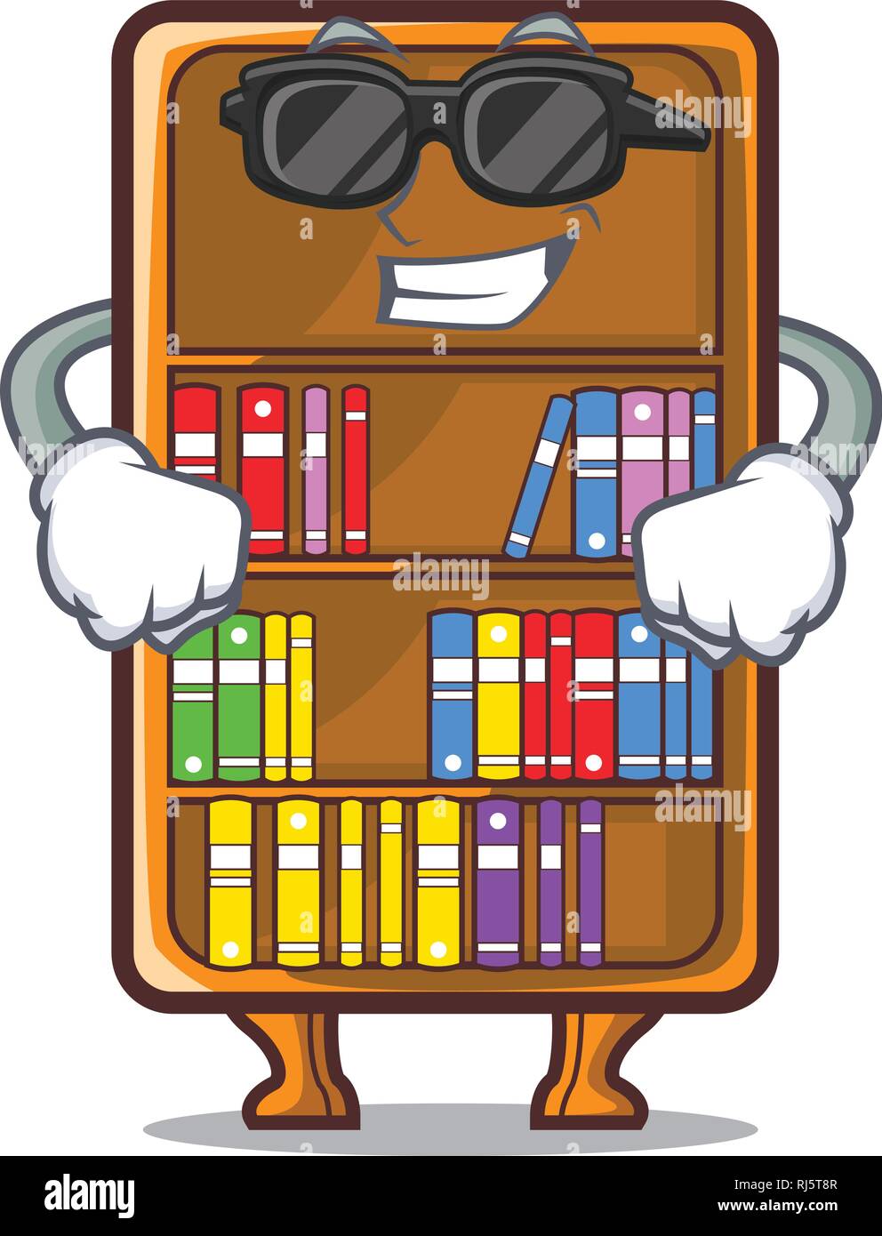 Super cool cartoon bookcase in the shape wood Stock Vector Image & Art ...