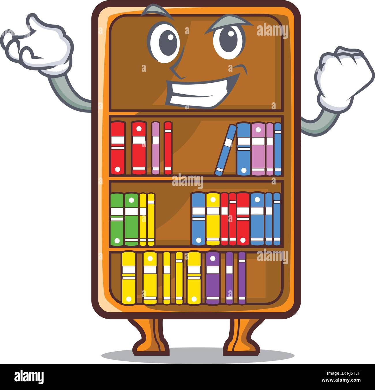 Successful cartoon bookcase in the shape wood Stock Vector Image & Art ...