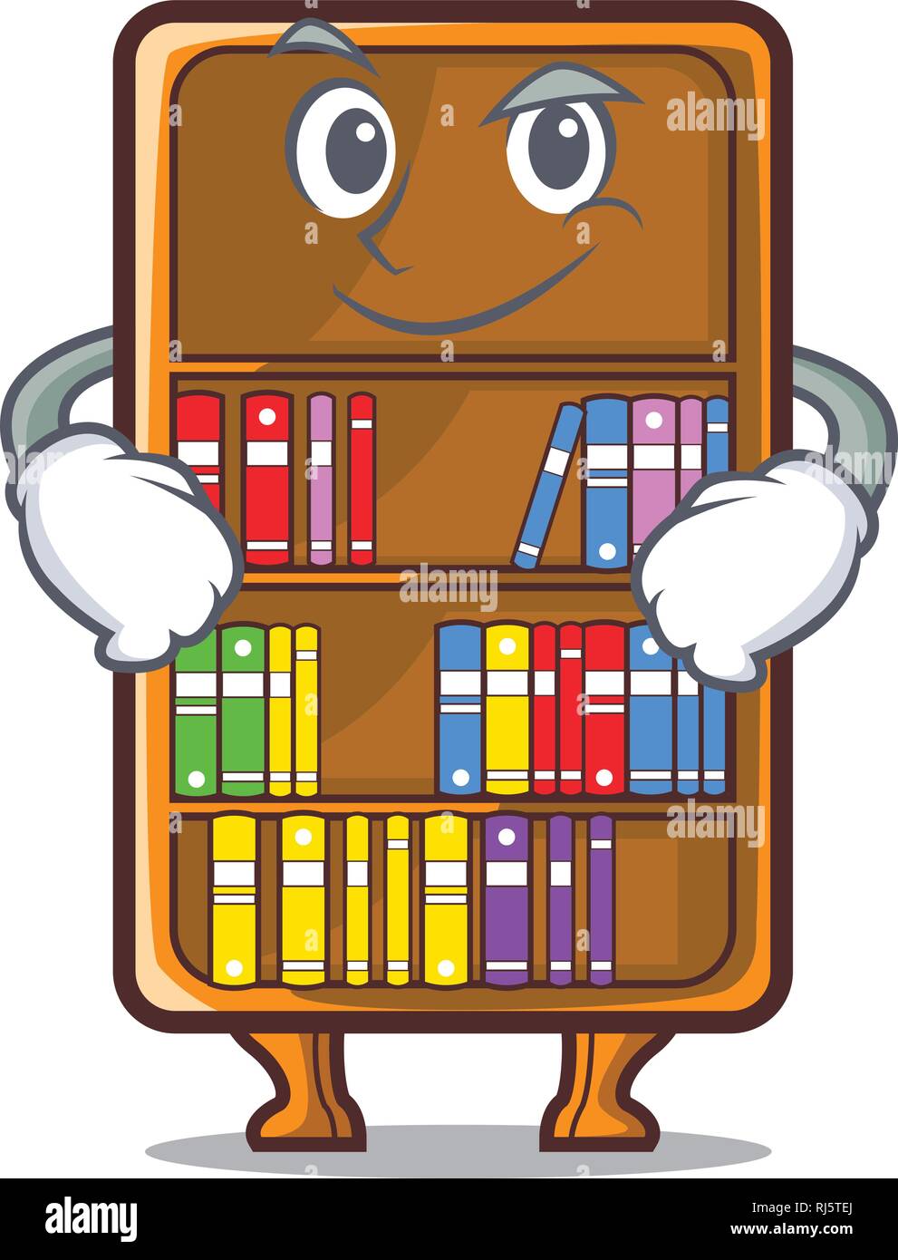 Smirking cartoon bookcase in the shape wood Stock Vector Image & Art ...