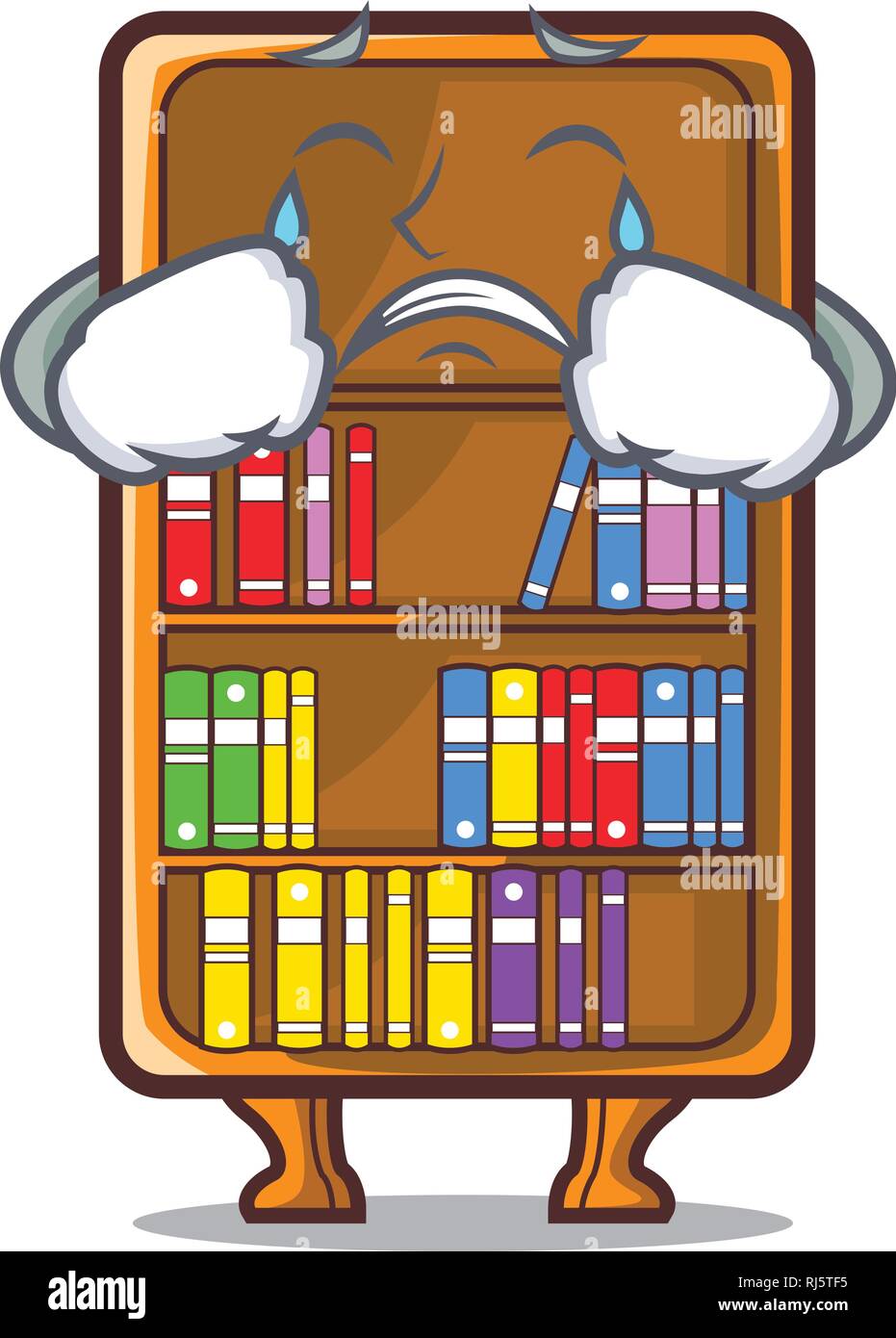 Crying bookcase isolated in the with characters Stock Vector Image ...