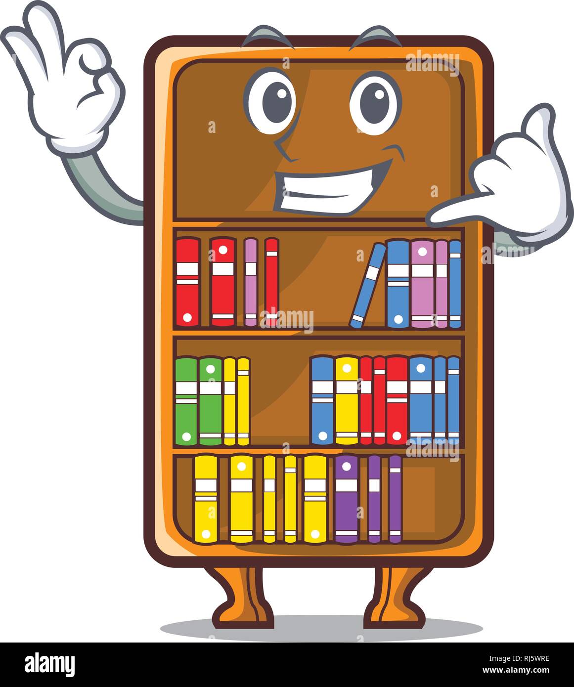 Call me cartoon bookcase in the study room Stock Vector Image & Art - Alamy