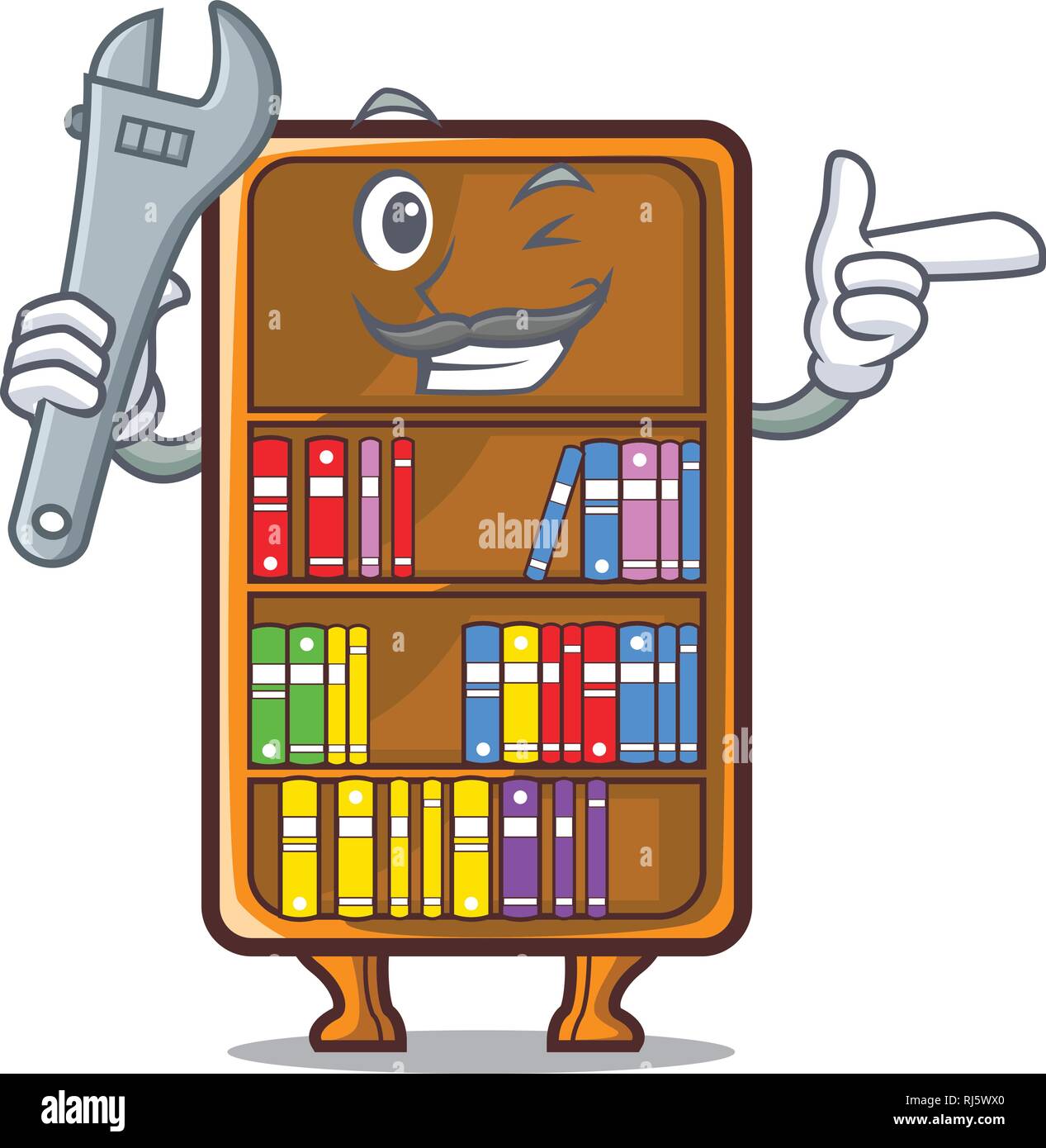 Mechanic cartoon bookcase in the study room Stock Vector Image & Art ...