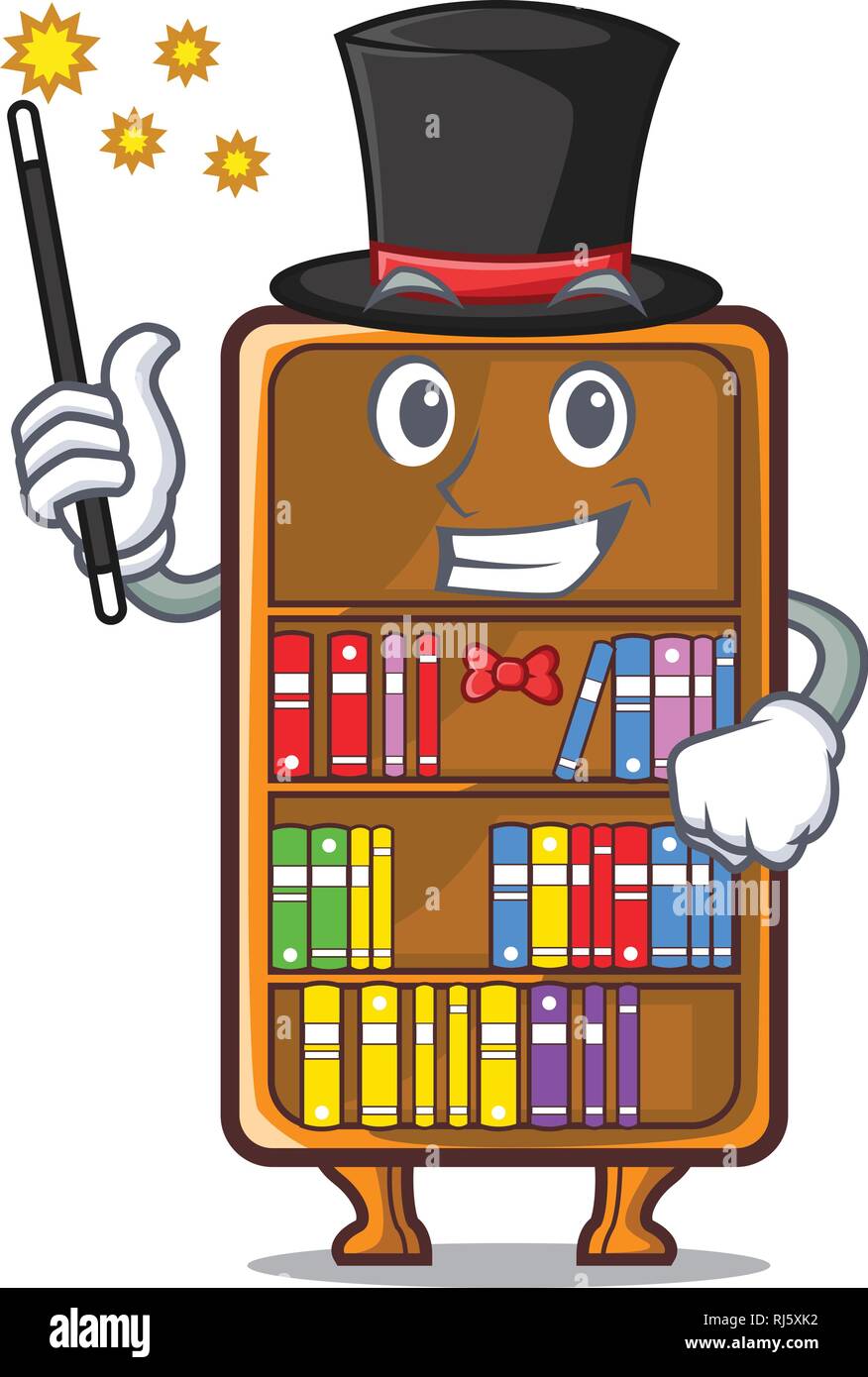 Magician cartoon bookcase in the study room Stock Vector Image & Art ...