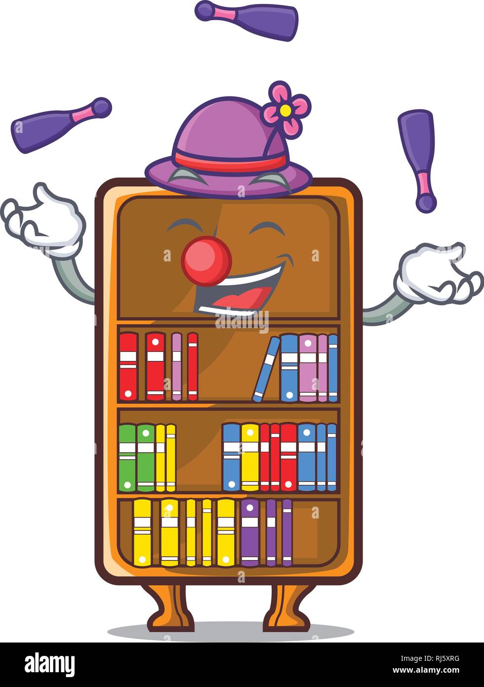 Juggling cartoon bookcase in the study room Stock Vector Image & Art ...