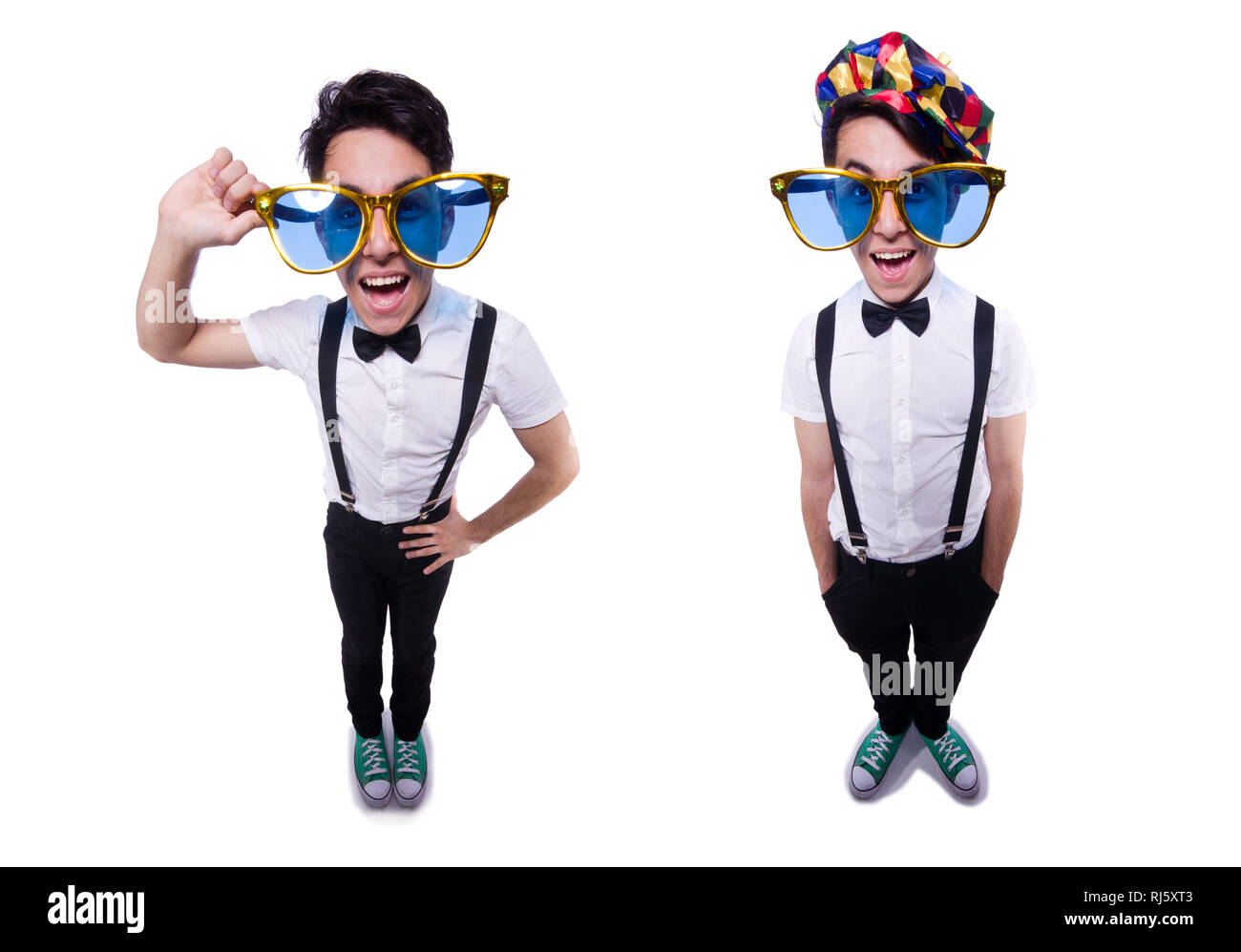 Funny man isolated on the white Stock Photo - Alamy
