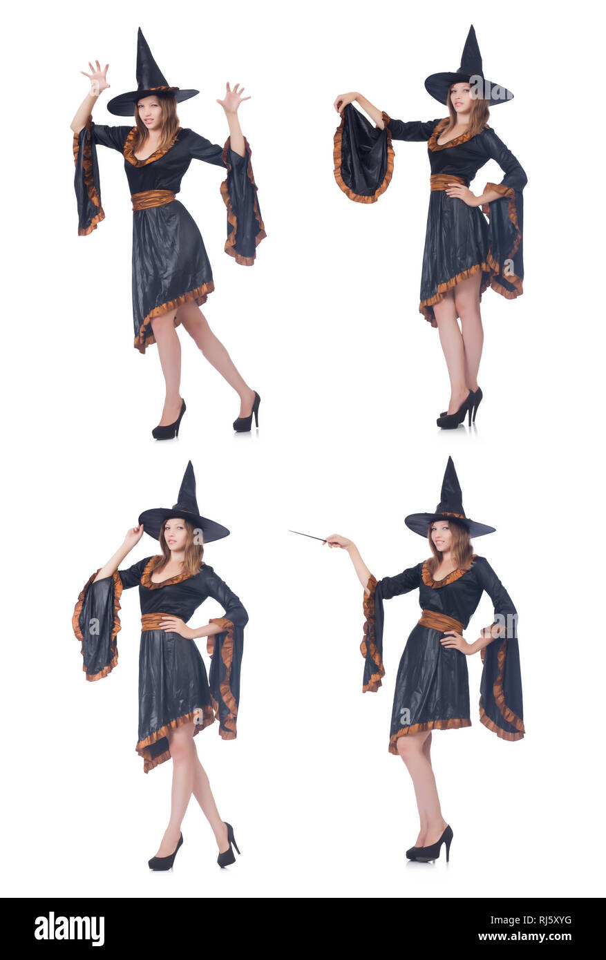 Witch isolated on the white background Stock Photo - Alamy