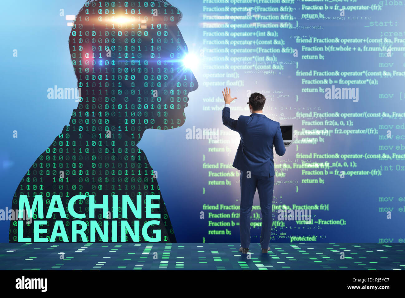 Machine learning concept as modern technology Stock Photo - Alamy