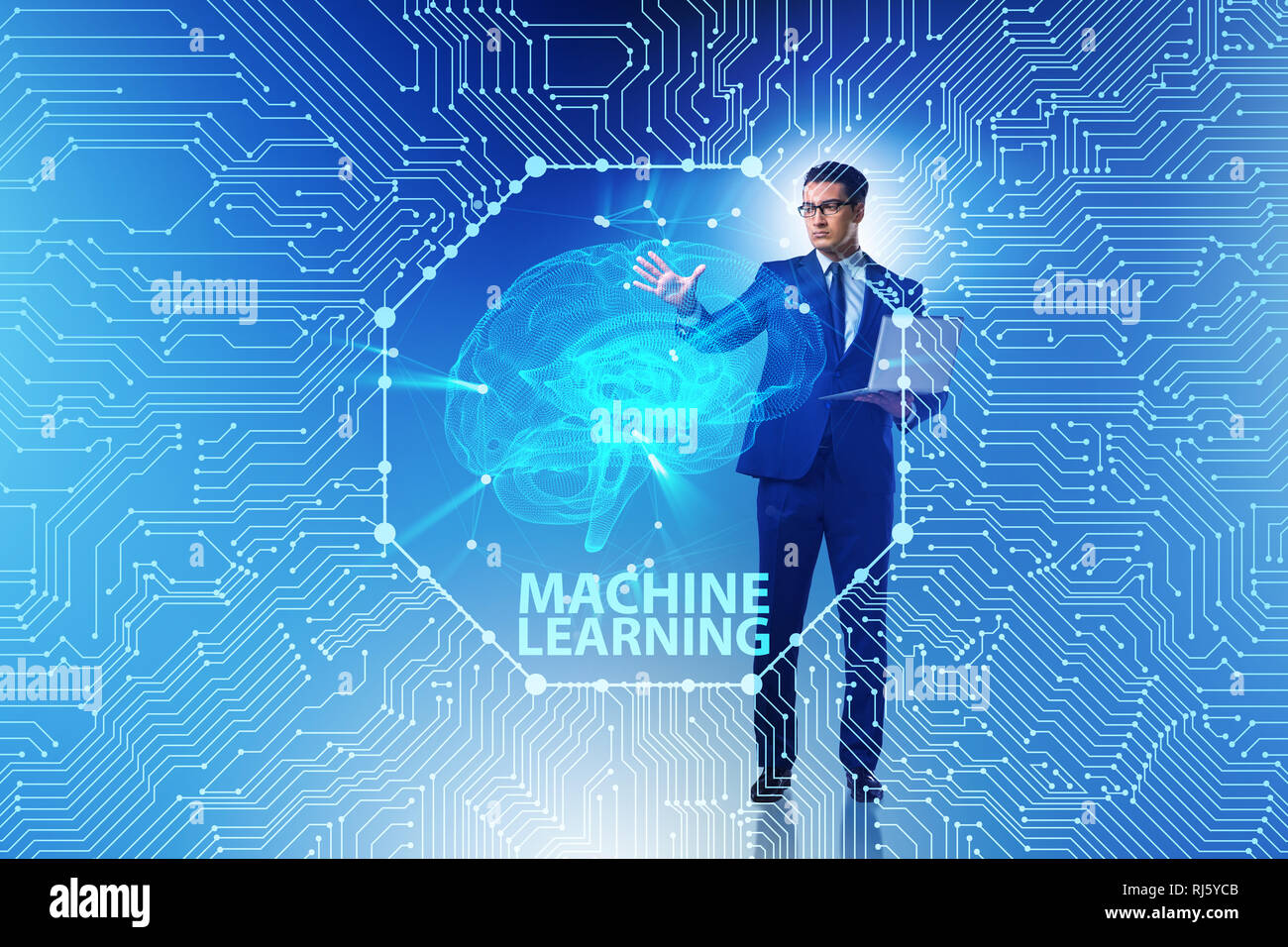 Machine learning concept as modern technology Stock Photo - Alamy
