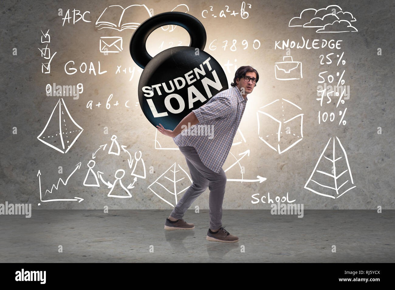 Concept of student loan and expensive education Stock Photo - Alamy