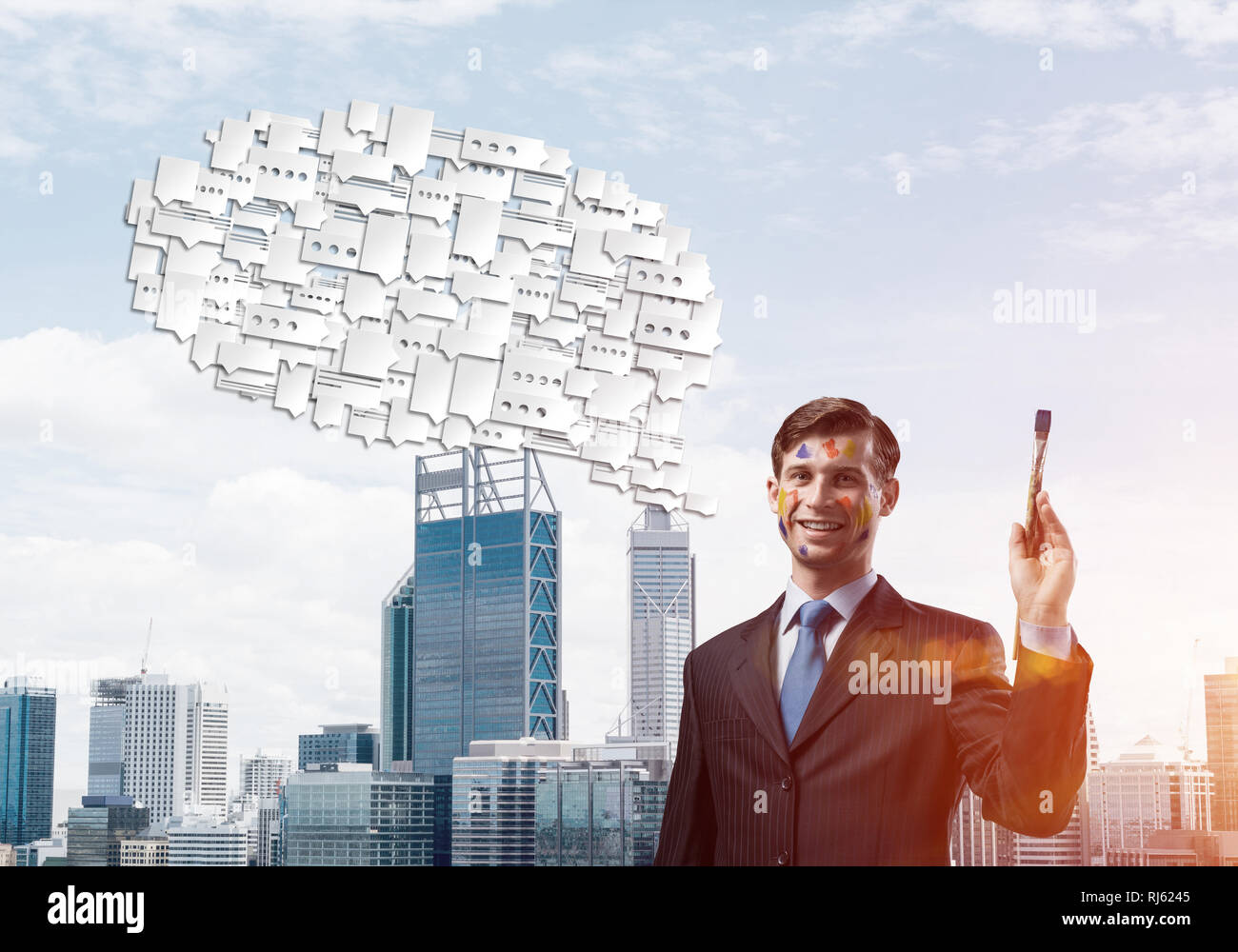 Business inspiration of young man Stock Photo - Alamy