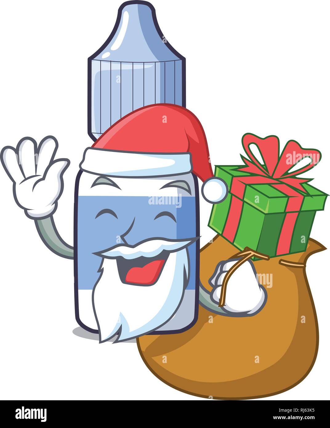 Santa with gift eye drops isolated with the characters Stock Vector ...
