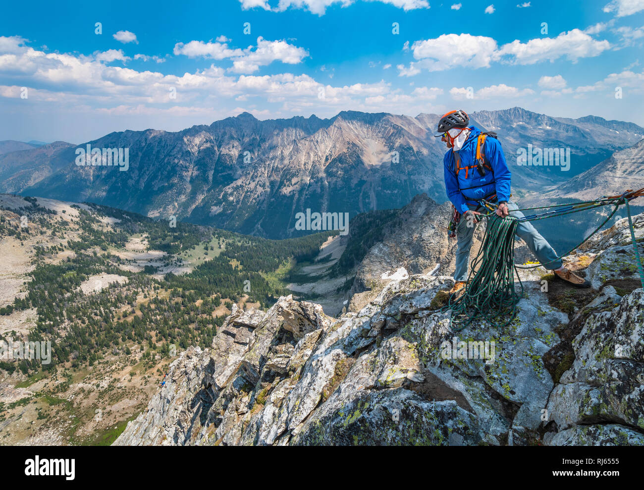 Brandon Prince climbing Sky Pilot 5.7 on Rearing Stallion Peak in the ...