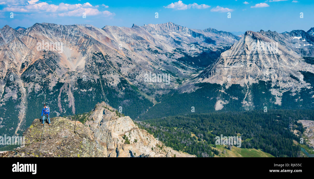 Brandon Prince climbing Sky Pilot 5.7 on Rearing Stallion Peak in the ...