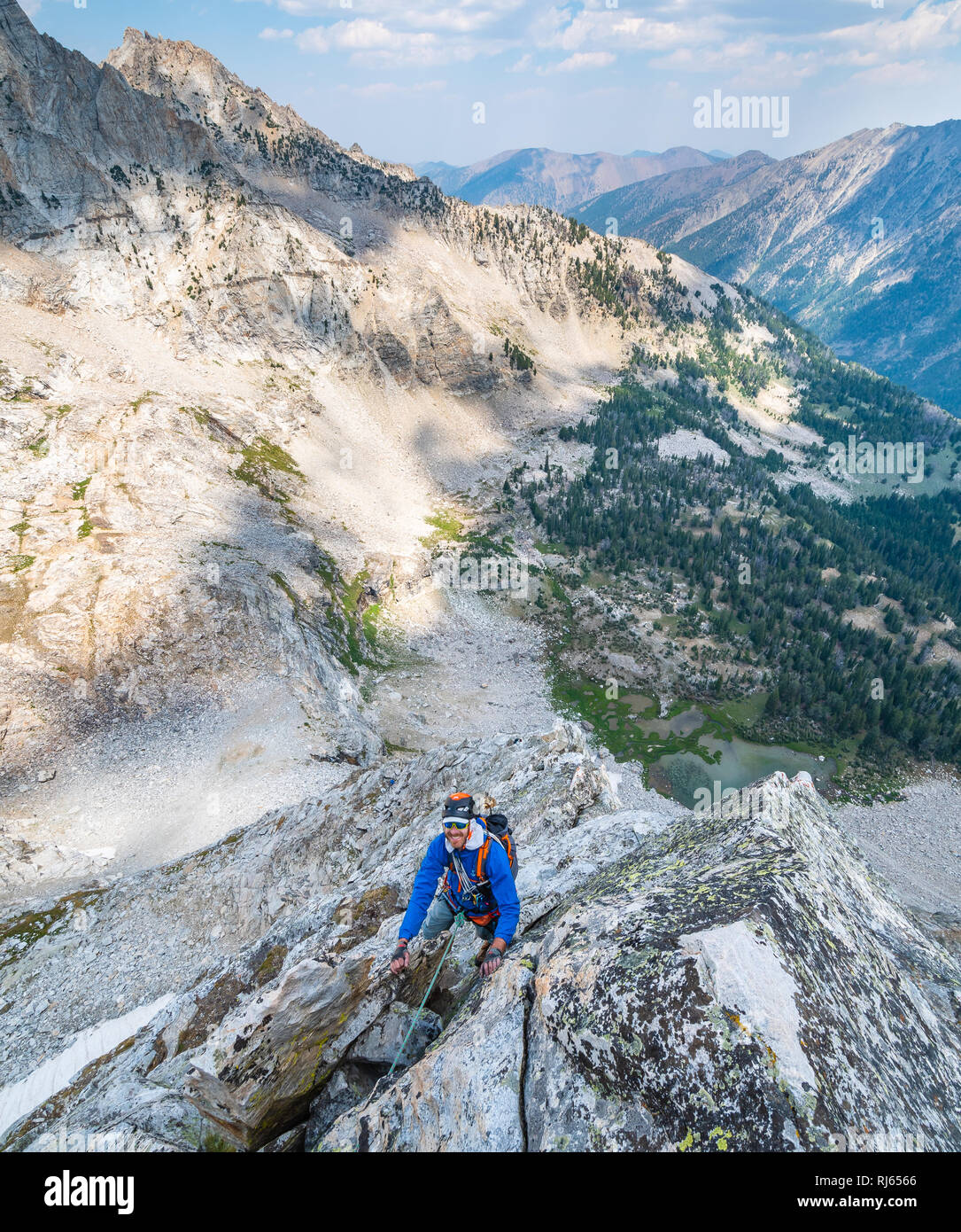 Brandon Prince climbing Sky Pilot 5.7 on Rearing Stallion Peak in the ...