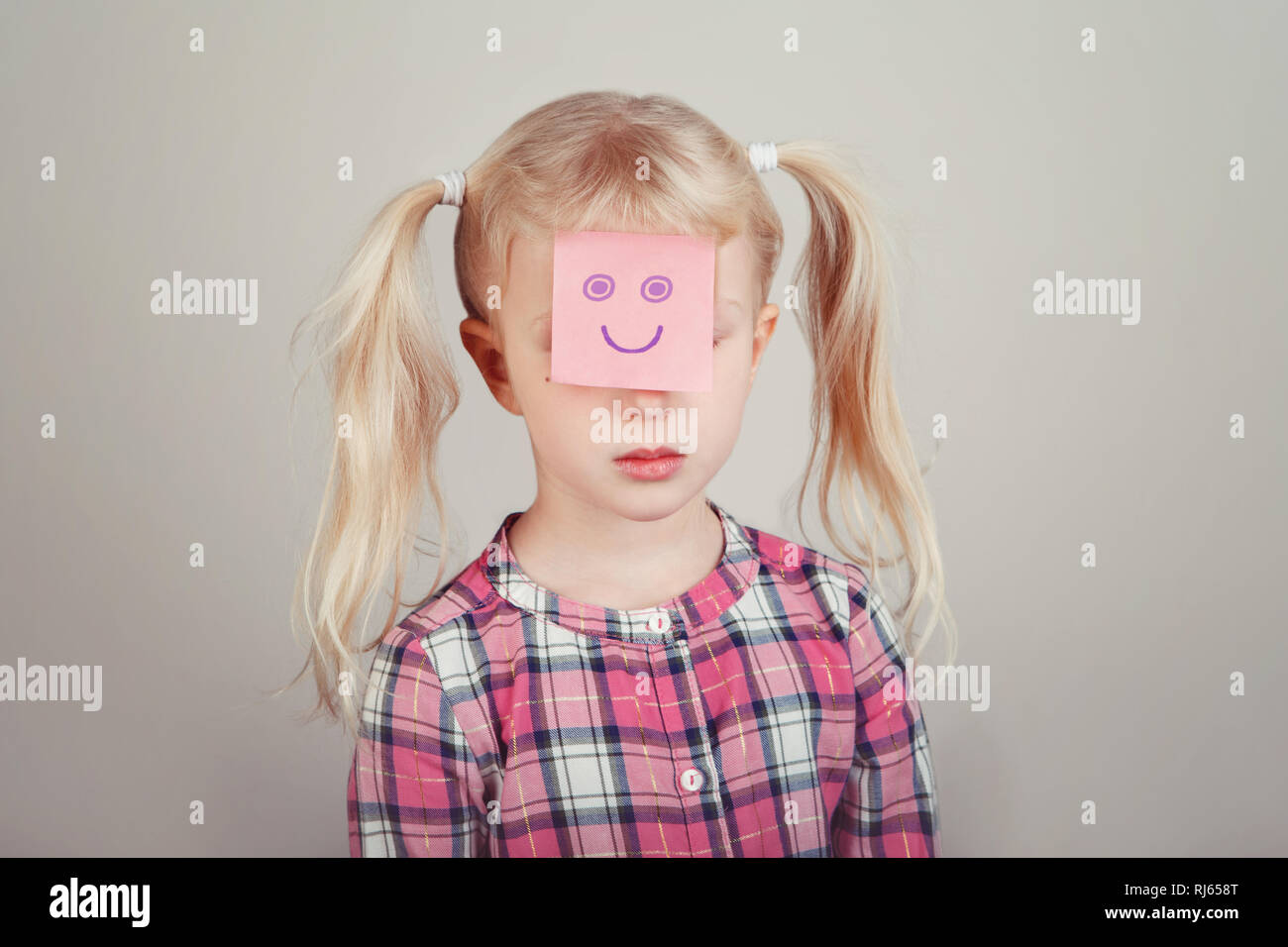 Closeup portrait of sad unhappy white blonde Caucasian preschool girl ...