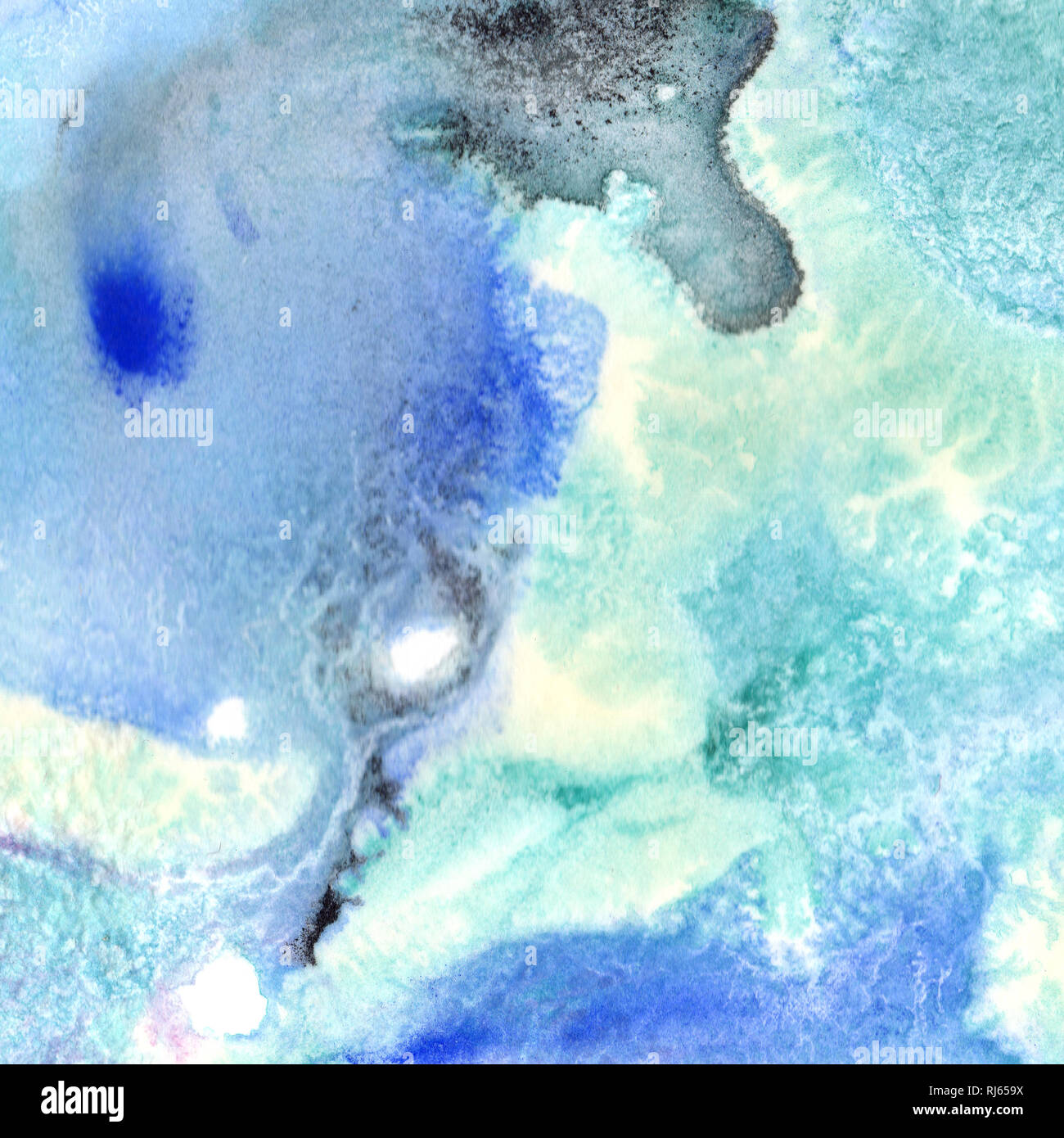 Abstract watercolor paper splash shapes isolated drawing. Illustration ...