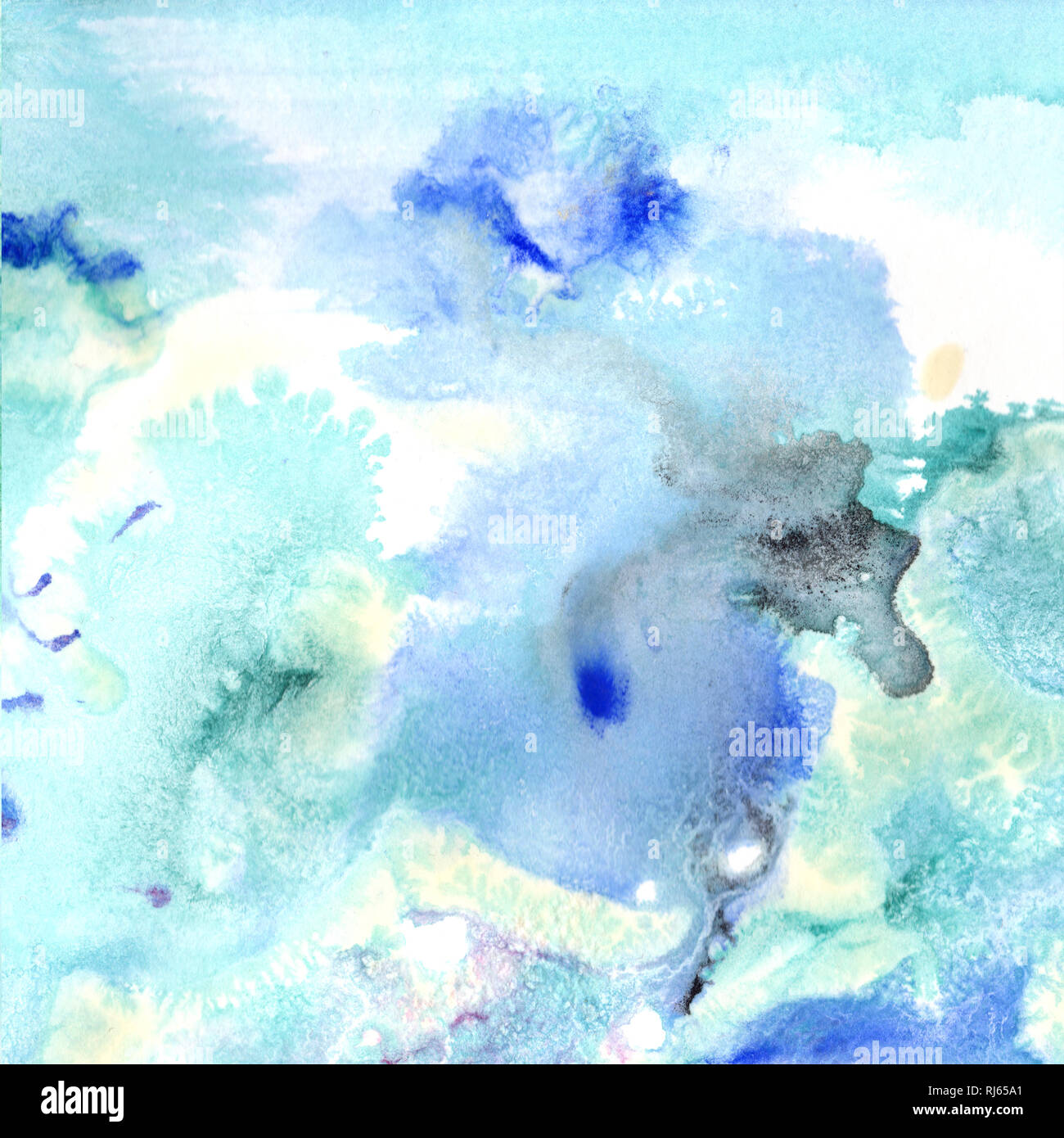 Abstract watercolor paper splash shapes isolated drawing. Illustration ...