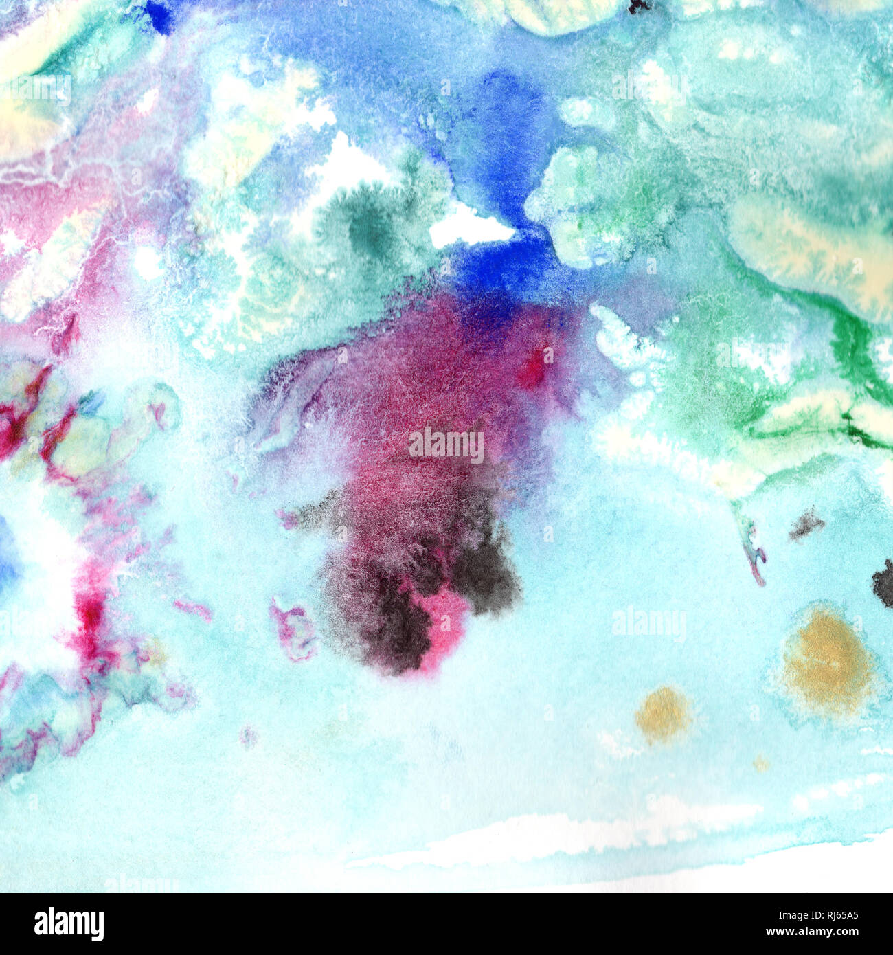 Abstract watercolor paper splash shapes isolated drawing. Illustration ...