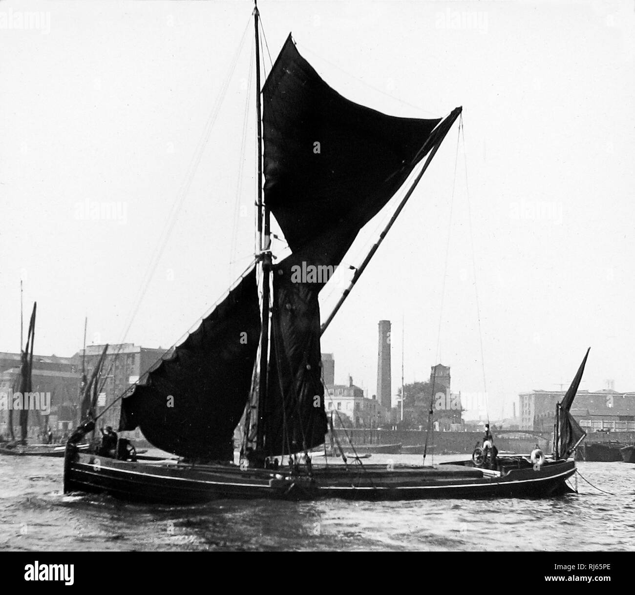 Vintage thames barge Black and White Stock Photos & Images - Alamy