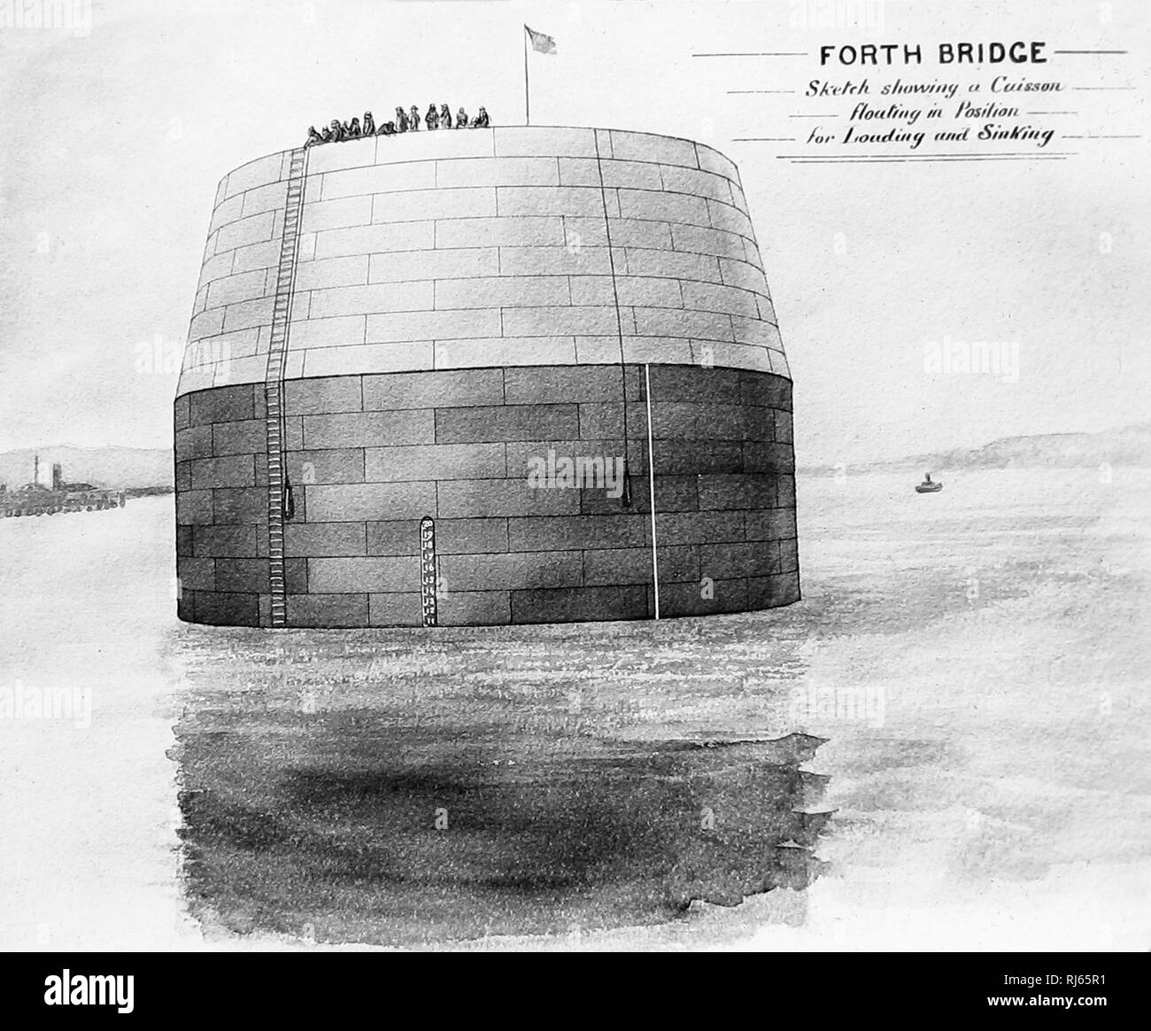 Forth Bridge Construction diagram Stock Photo - Alamy