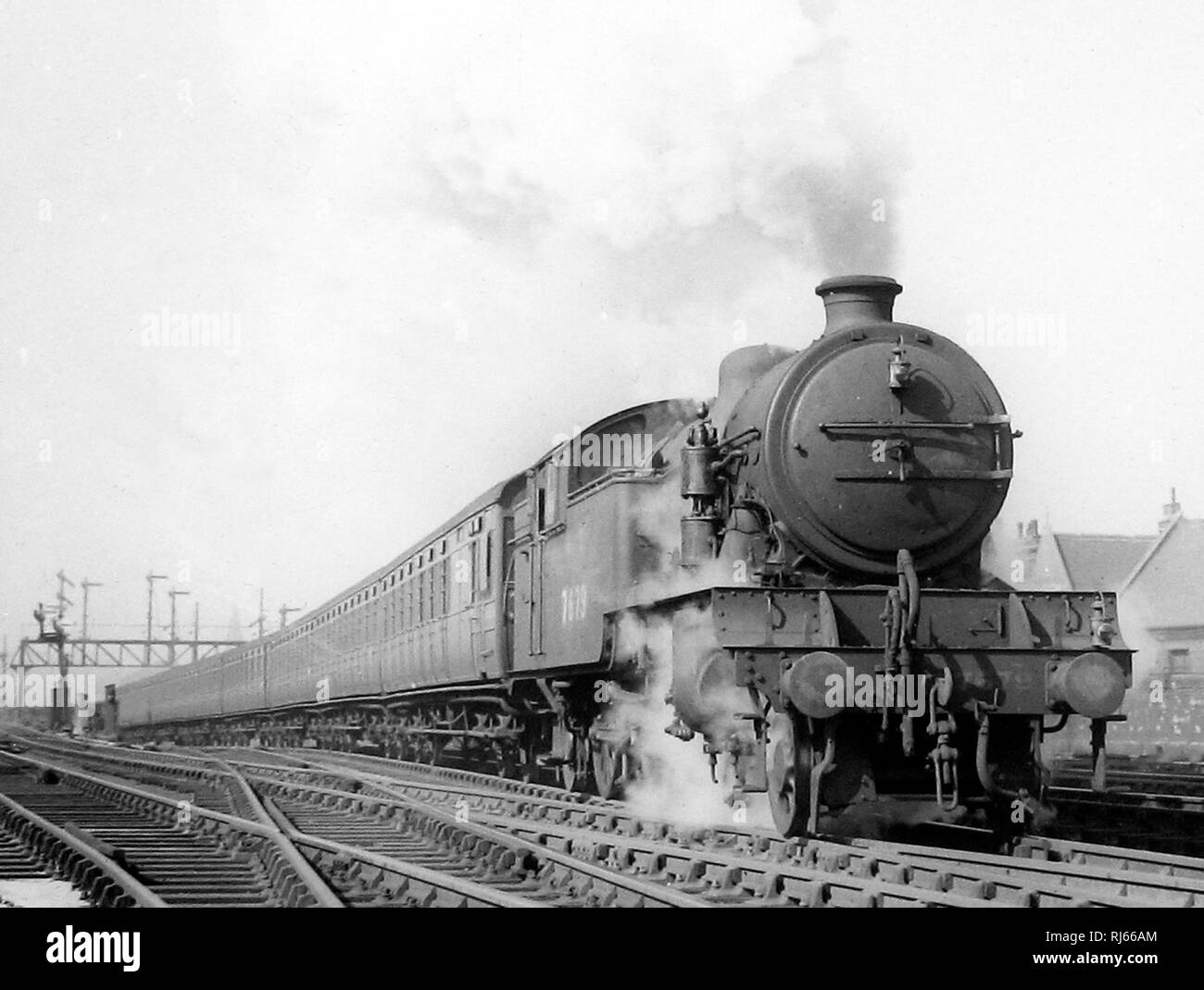 Old locomotive in railway Black and White Stock Photos & Images - Alamy