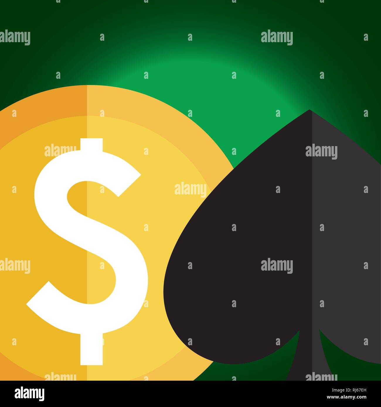 casino pick symbol with money vector illustration design Stock Vector ...