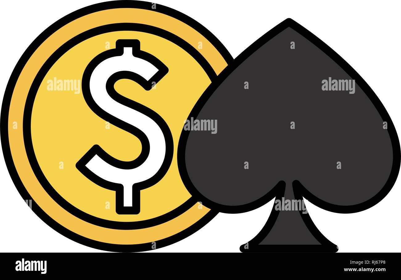 casino pick symbol with money vector illustration design Stock Vector ...