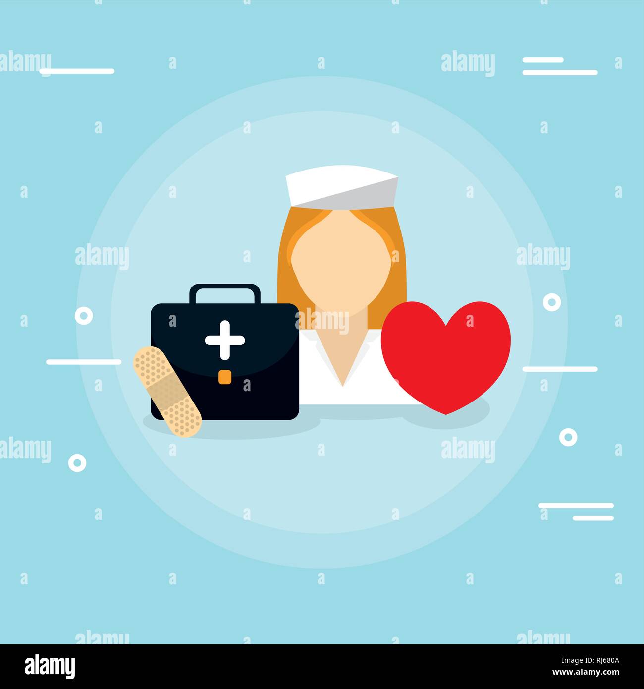 medical nurse with medical kit vector illustration design Stock Vector ...