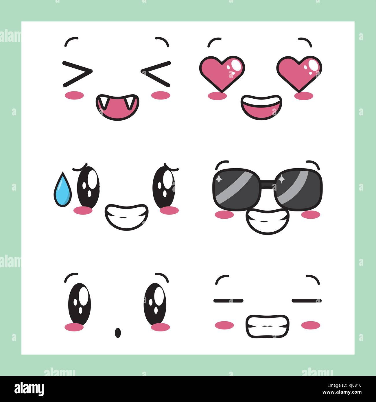 Line art angry faces Stock Vector Images - Alamy