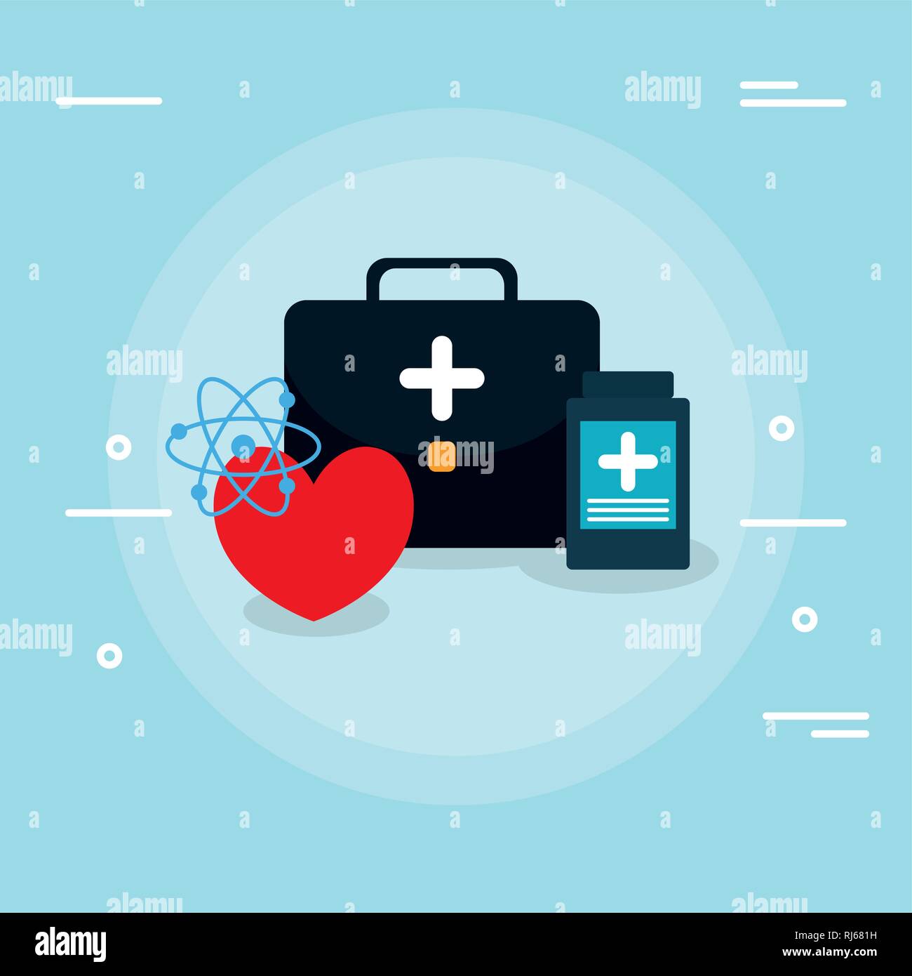 medical kit with heart cardio vector illustration design Stock Vector ...