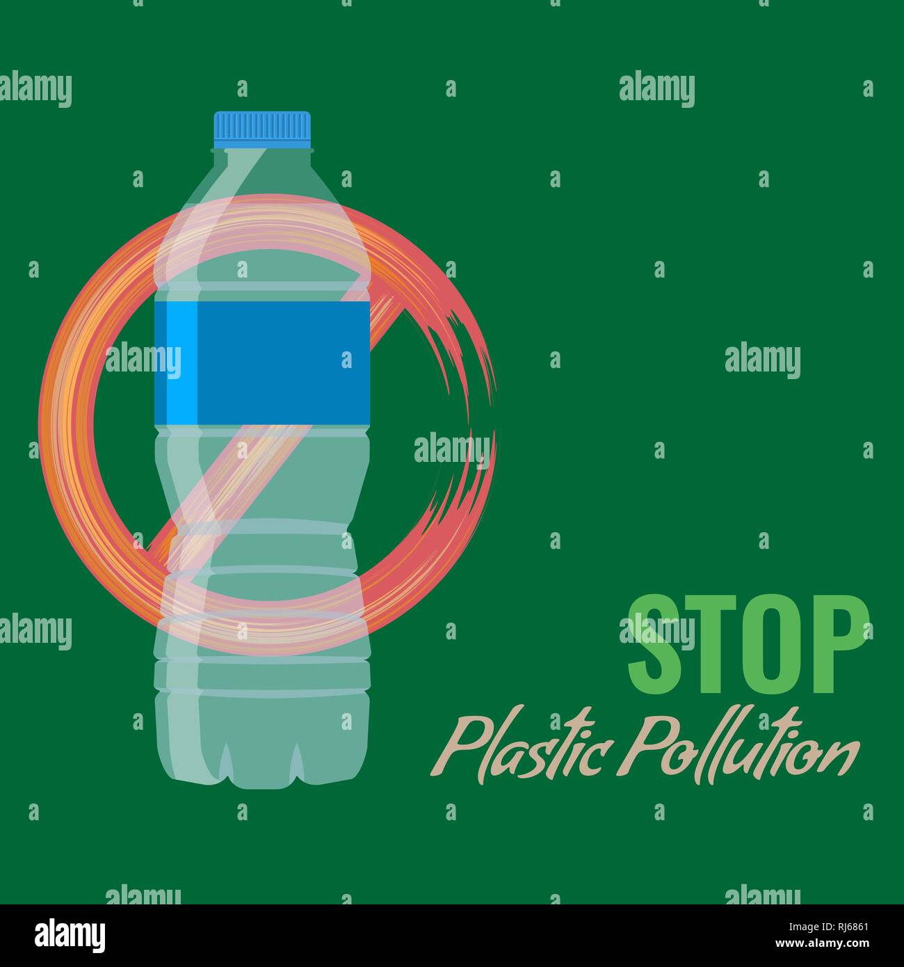 No plastic advertisement template. Protest against plastic garbage ...