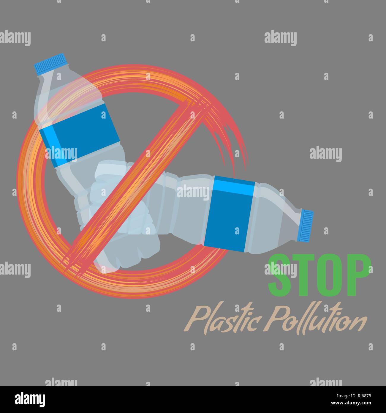 No plastic advertisement template. Protest against plastic garbage ...