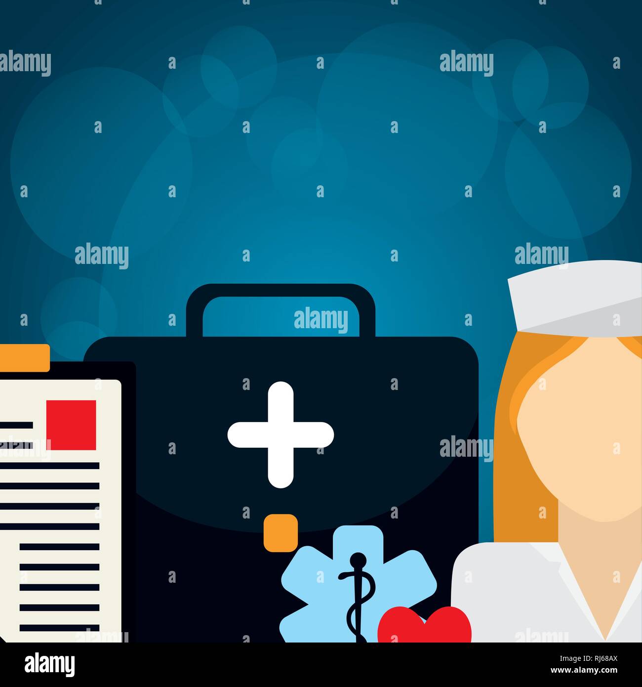 medical nurse with checklist vector illustration design Stock Vector ...