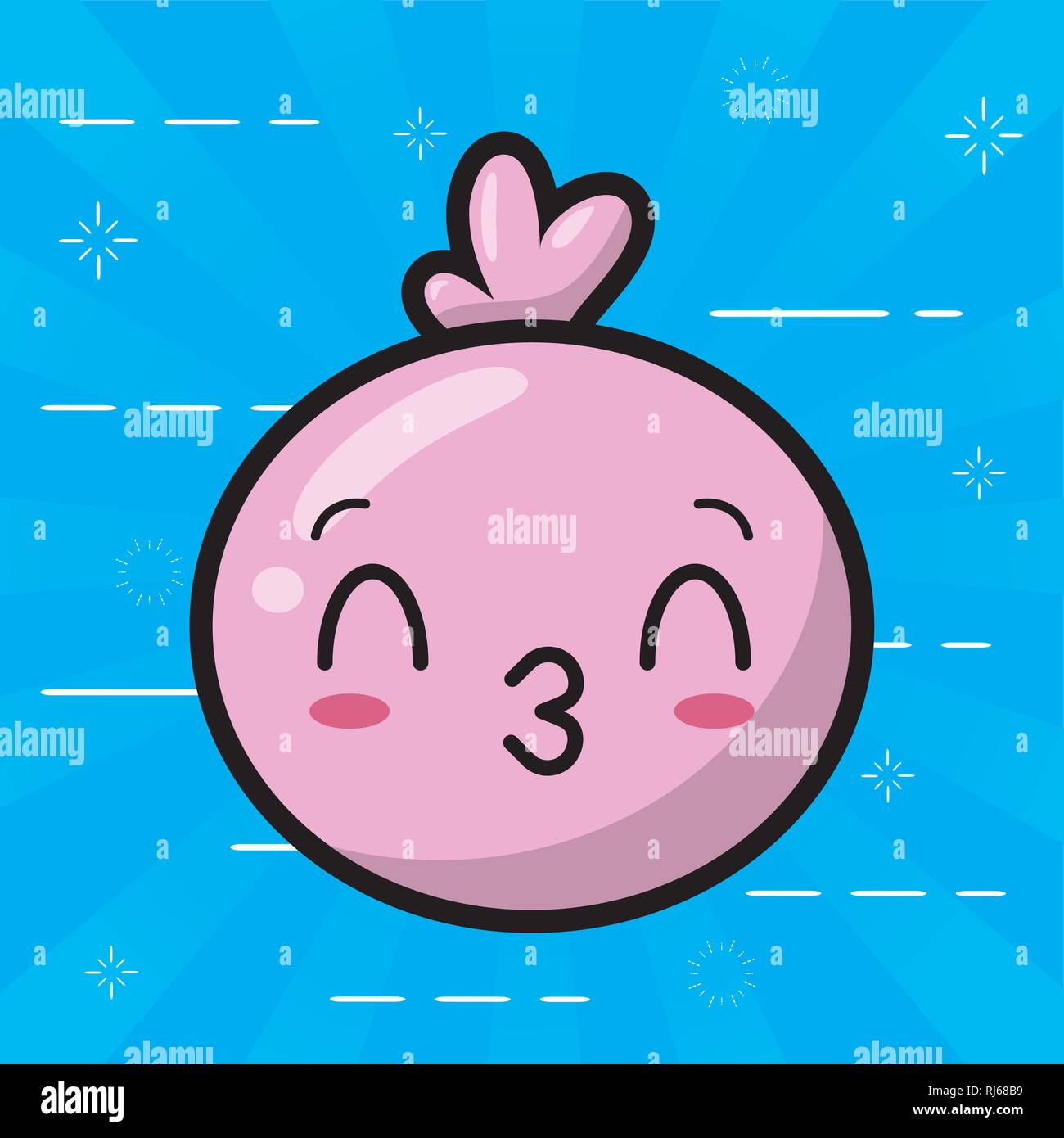 kawaii face bubble cartoon Stock Vector Image & Art - Alamy