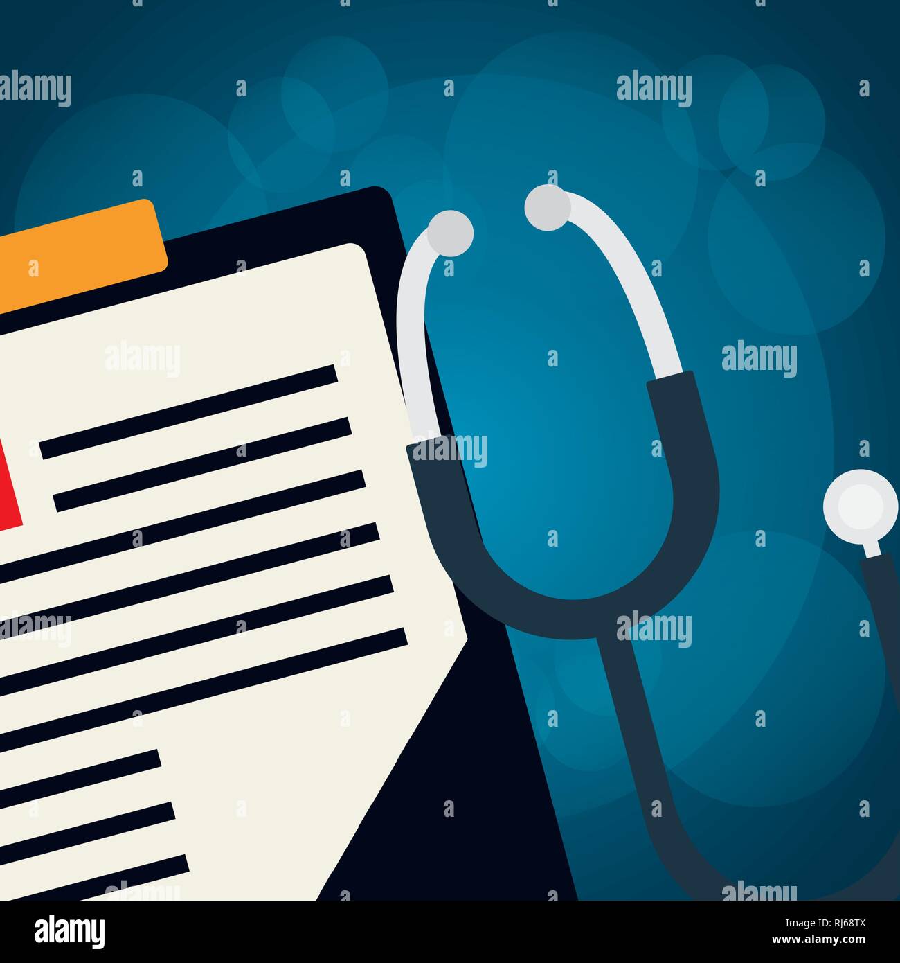 medical order checklist with stethoscope vector illustration design ...