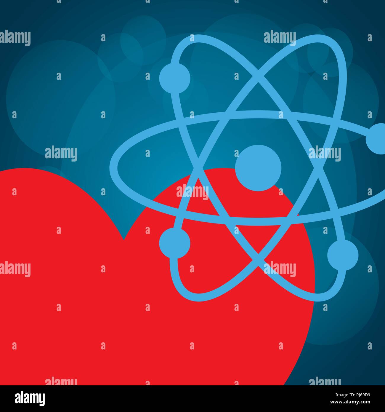 heart cardio with atom molecule vector illustration design Stock Vector ...