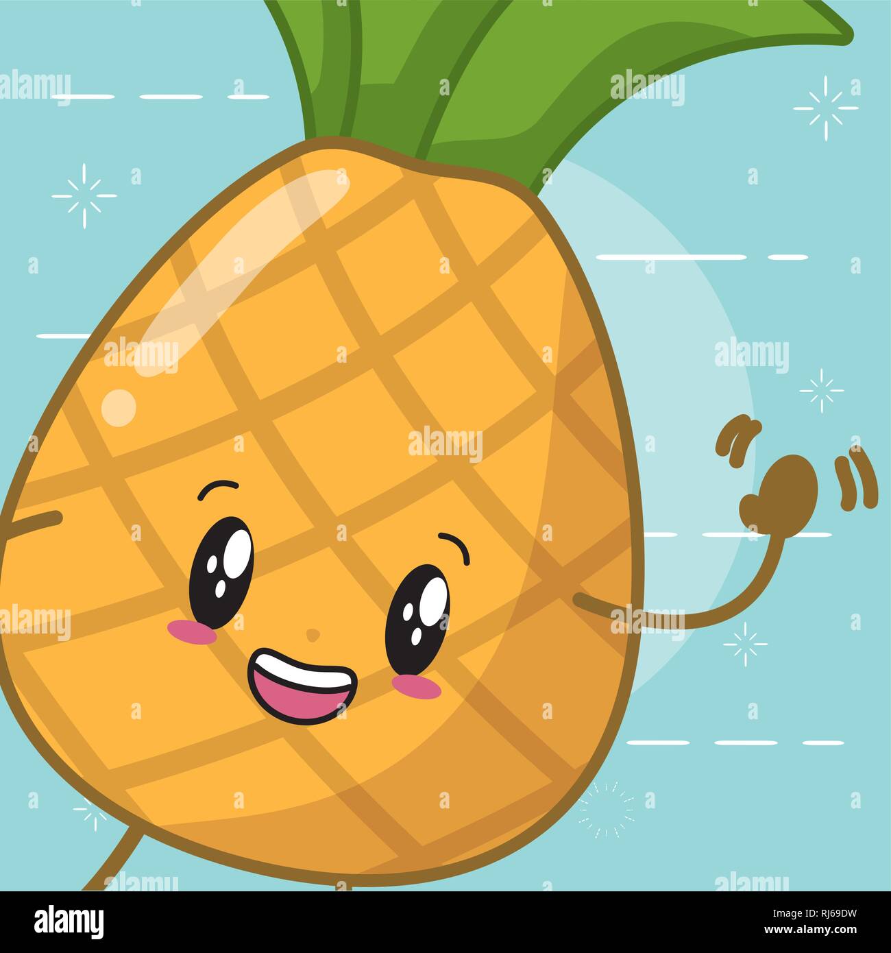 kawaii pineapple cartoon character Stock Vector Image & Art - Alamy
