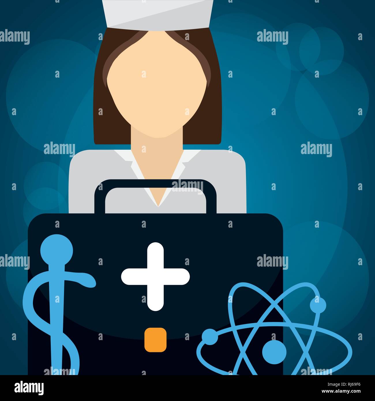 medical nurse with medical kit vector illustration design Stock Vector ...