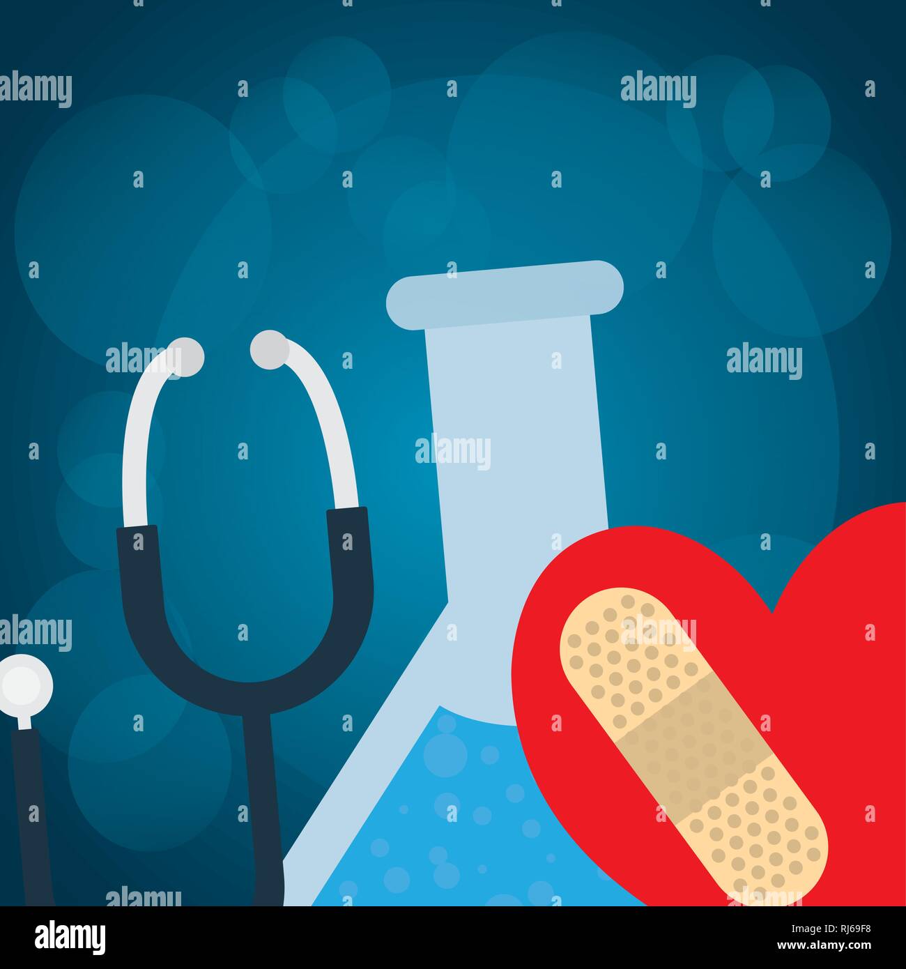 tube test flask with heart cardio vector illustration design Stock ...