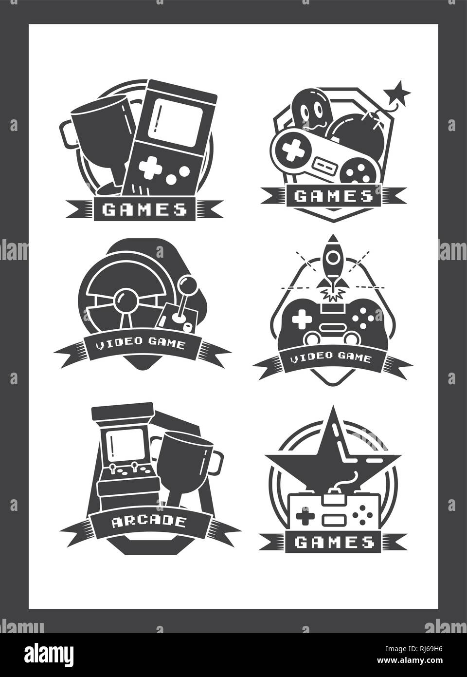set of video game Stock Vector Image & Art - Alamy