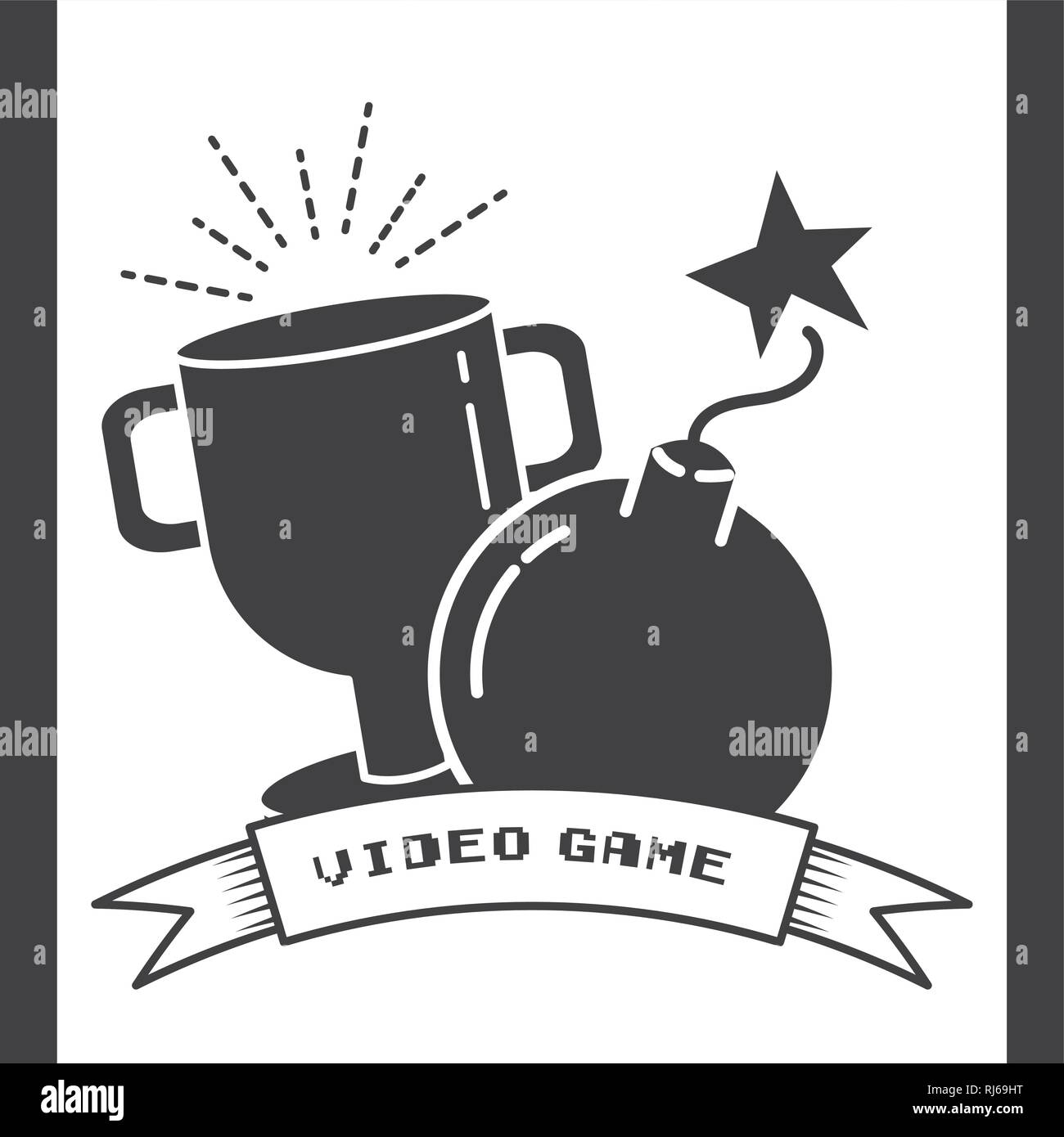 trophy and boom cartoon video game Stock Vector Image & Art - Alamy