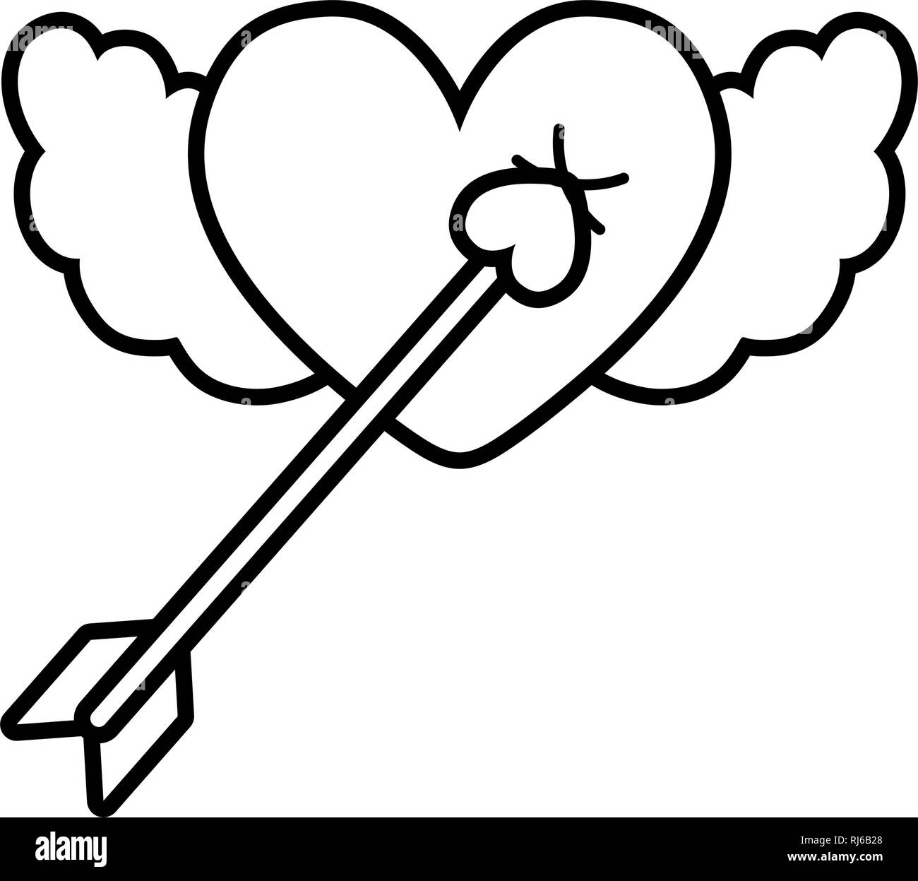 heart love with arrow vector illustration design Stock Vector Image ...
