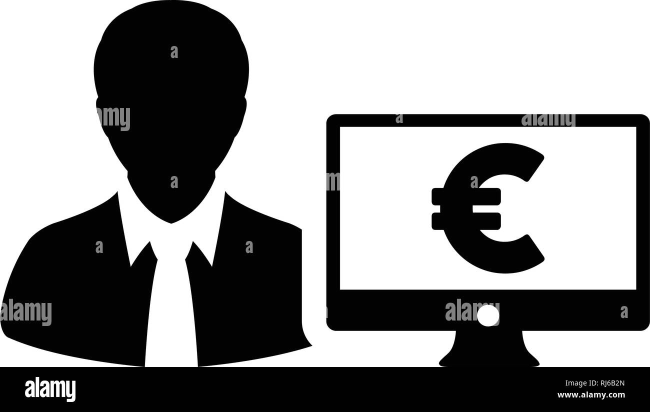 Stock market screen person Stock Vector Images - Alamy