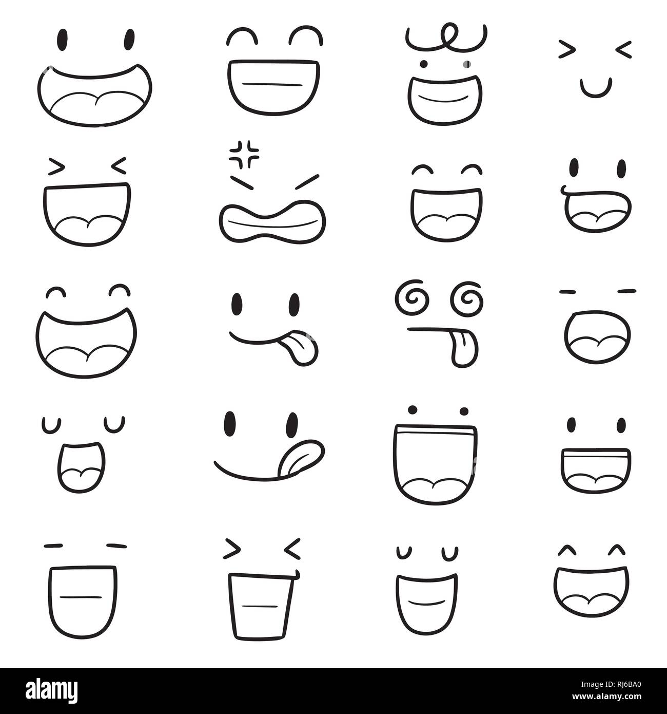 vector set of cartoon face Stock Vector Image & Art - Alamy