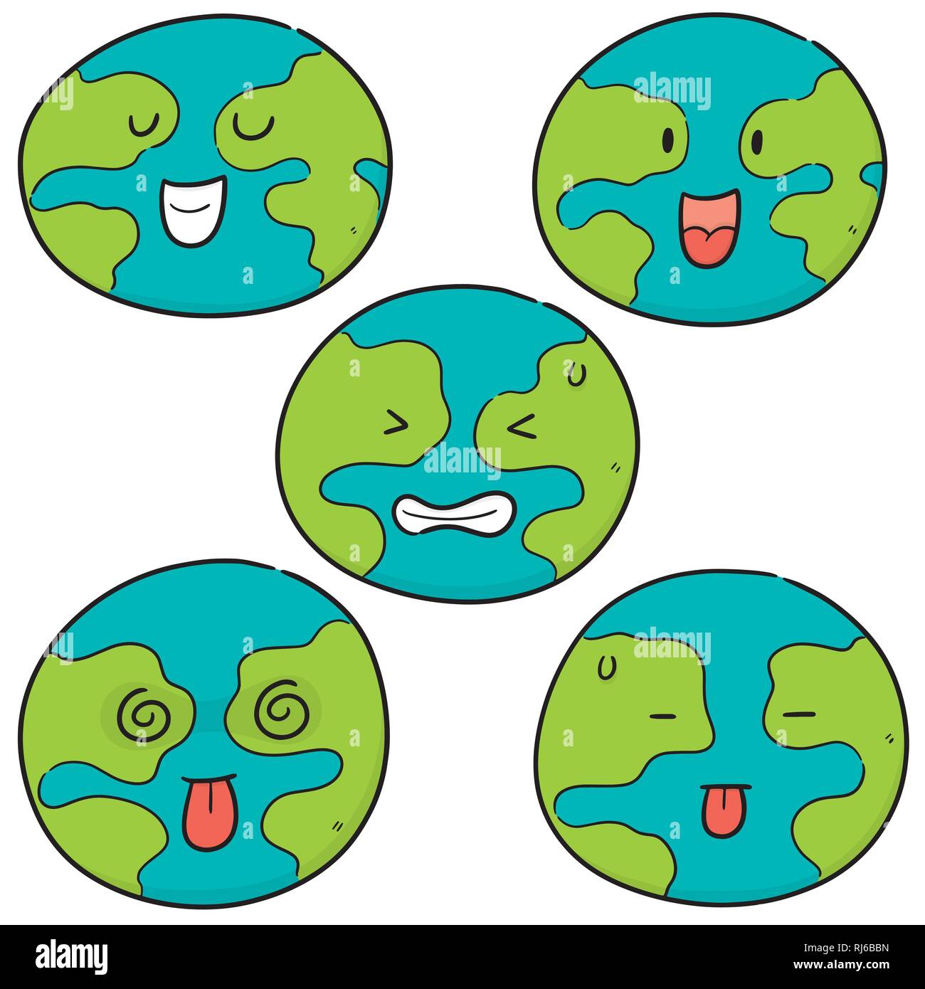 vector set of earth cartoon Stock Vector Image & Art - Alamy